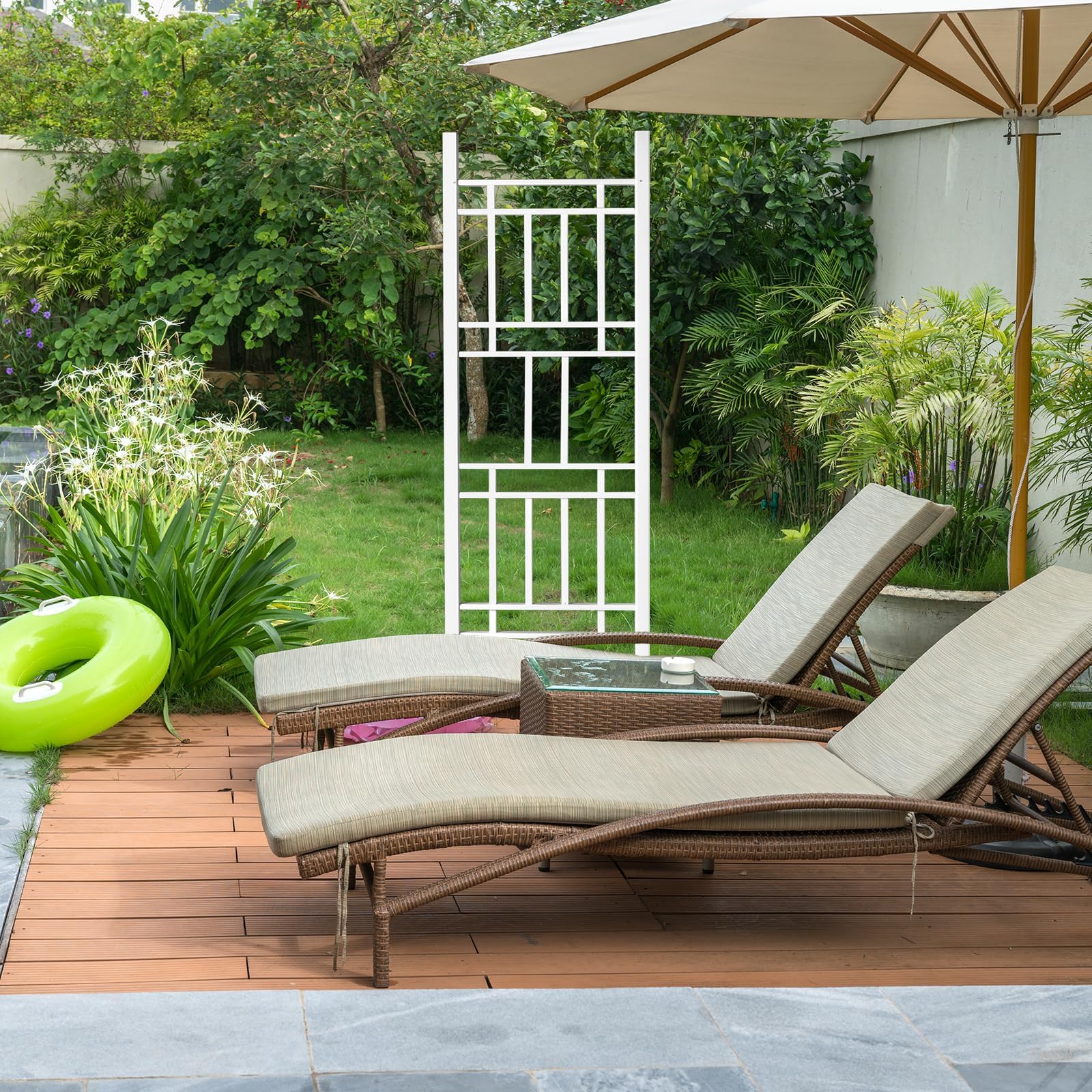 Amazon.com : VINGLI Garden Trellis, 75" H x 28" W Vinyl Garden Garden ...