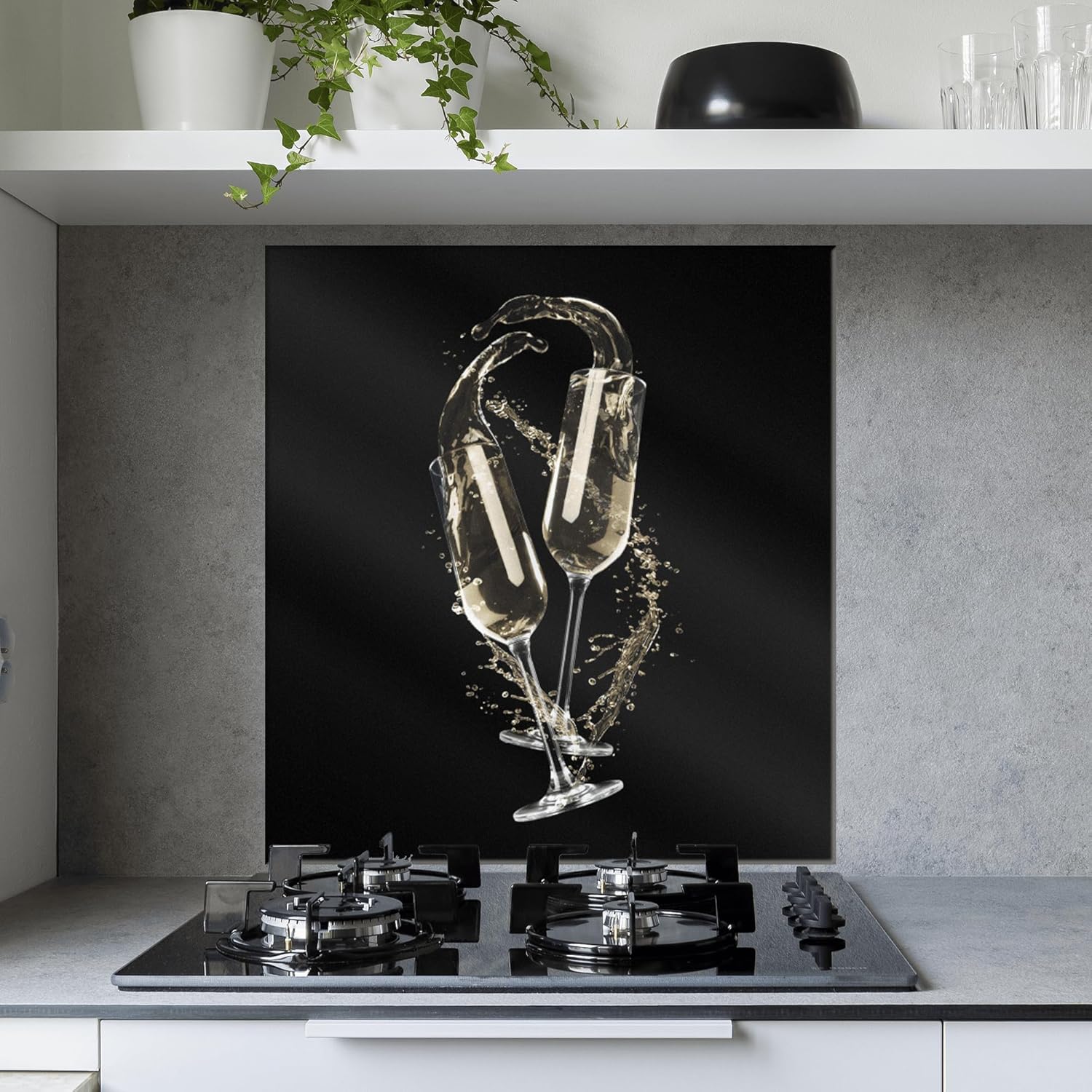 Kitchen Glass Splashback Printed Toughened Tile Cooker Panel Hob Cooker ...