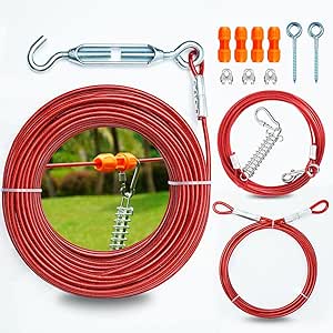 Heavy Duty Aerial Dog Tie Out Trolley System for Two Dogs - Dog Run ...