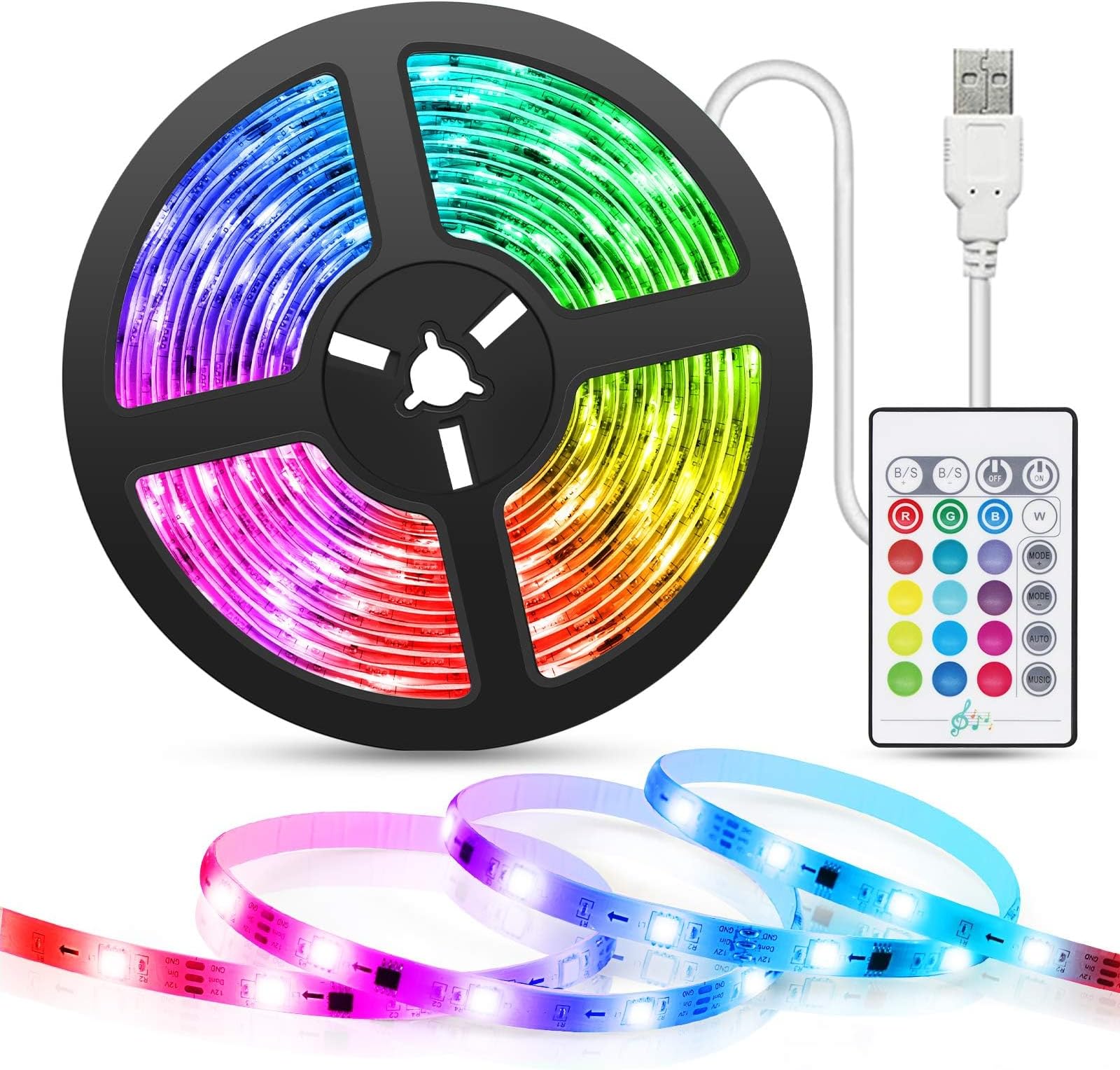 AIJIAER LED Strip Lights, LED Strip Colour Changing LED Fairy,RGB Light ...