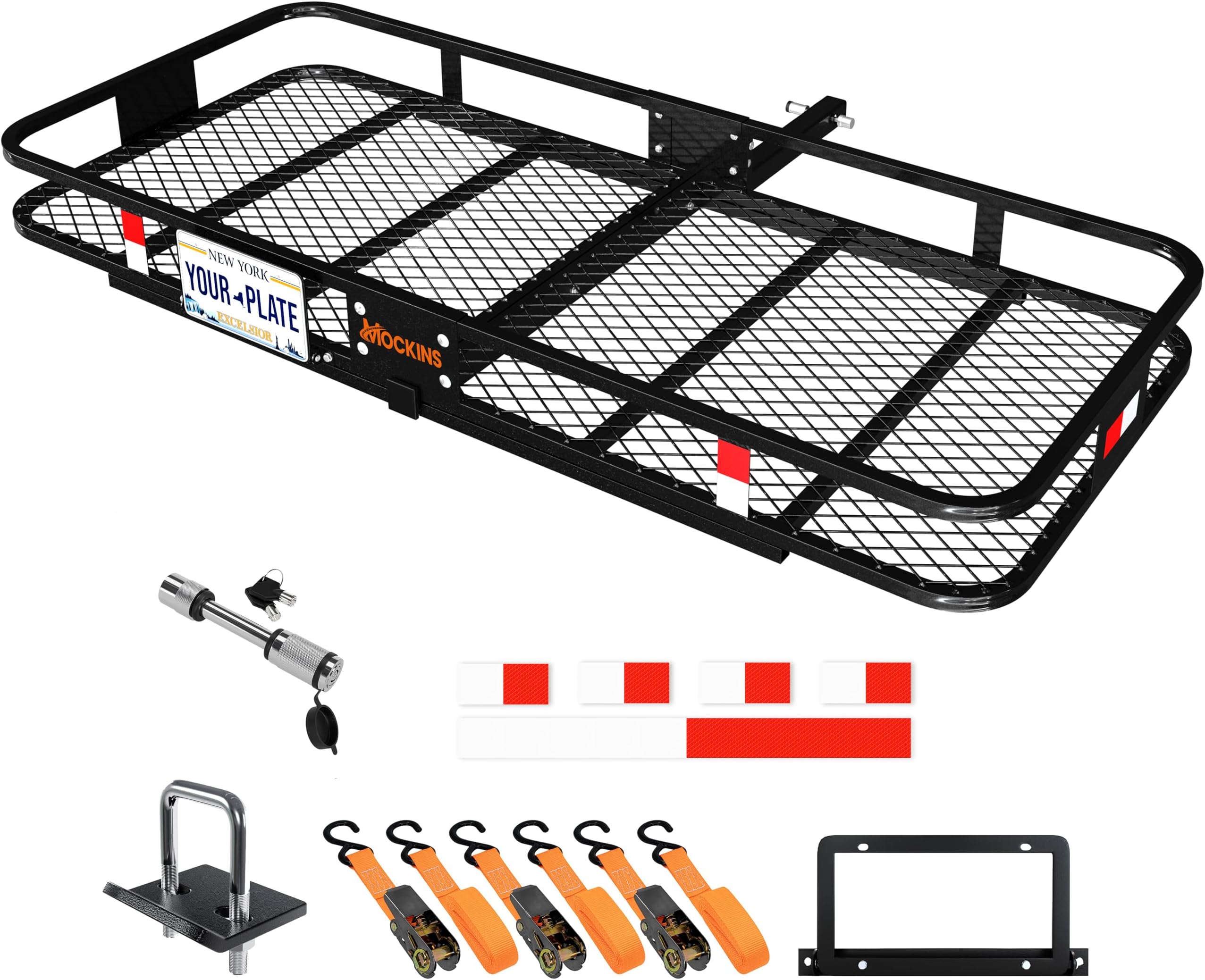 Amazon.com: Mockins 70"x30"x6" XXL Folding Trailer Hitch Cargo Carrier ...
