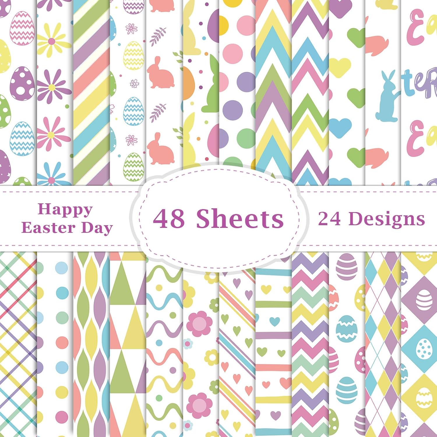 Amazon.com: Lonfliness 48PCS Spring Scrapbook Paper 12x12in Pastel ...