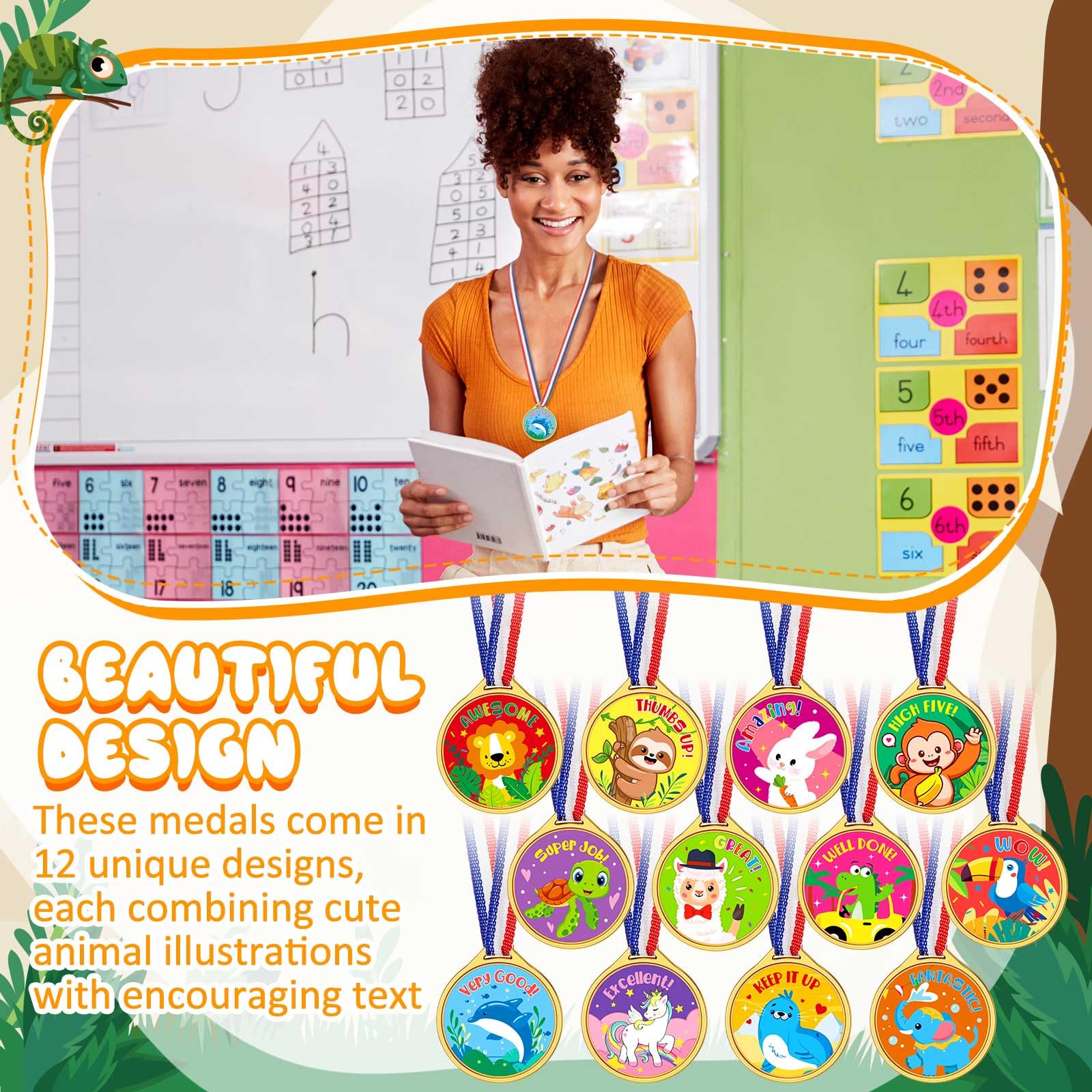 Snapklik.com : 36 Pcs Award Medals Gold Plastic Award Medals ...