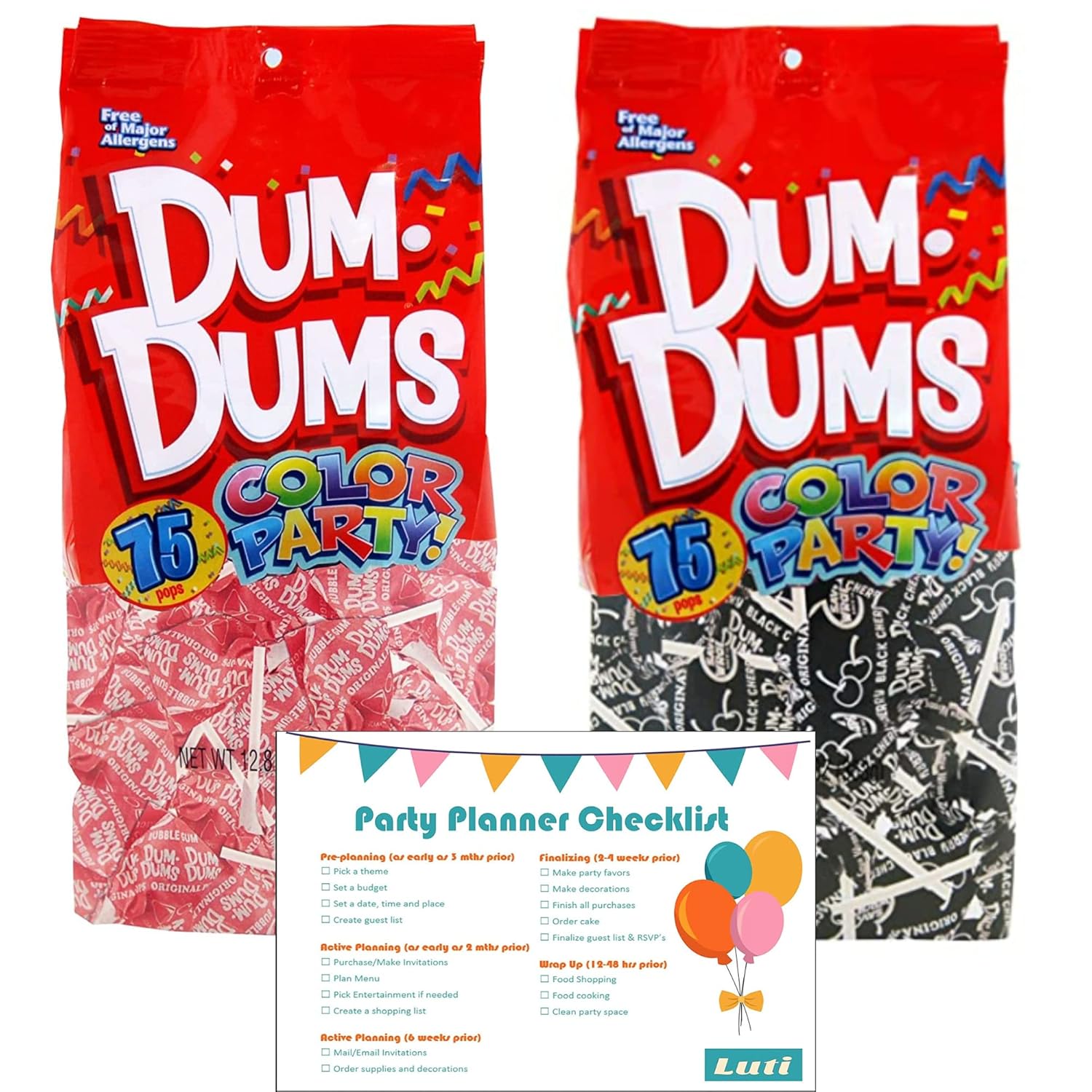 Amazon.com : Graduation Dum Dums Bundle Pack with 75 Pink Bubble Gum ...