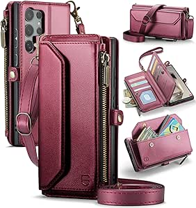 Amazon.com: Strapurs Wallet Case Compatible with Samsung Galaxy S24 Ultra 5G RFID Blocking 10 ...