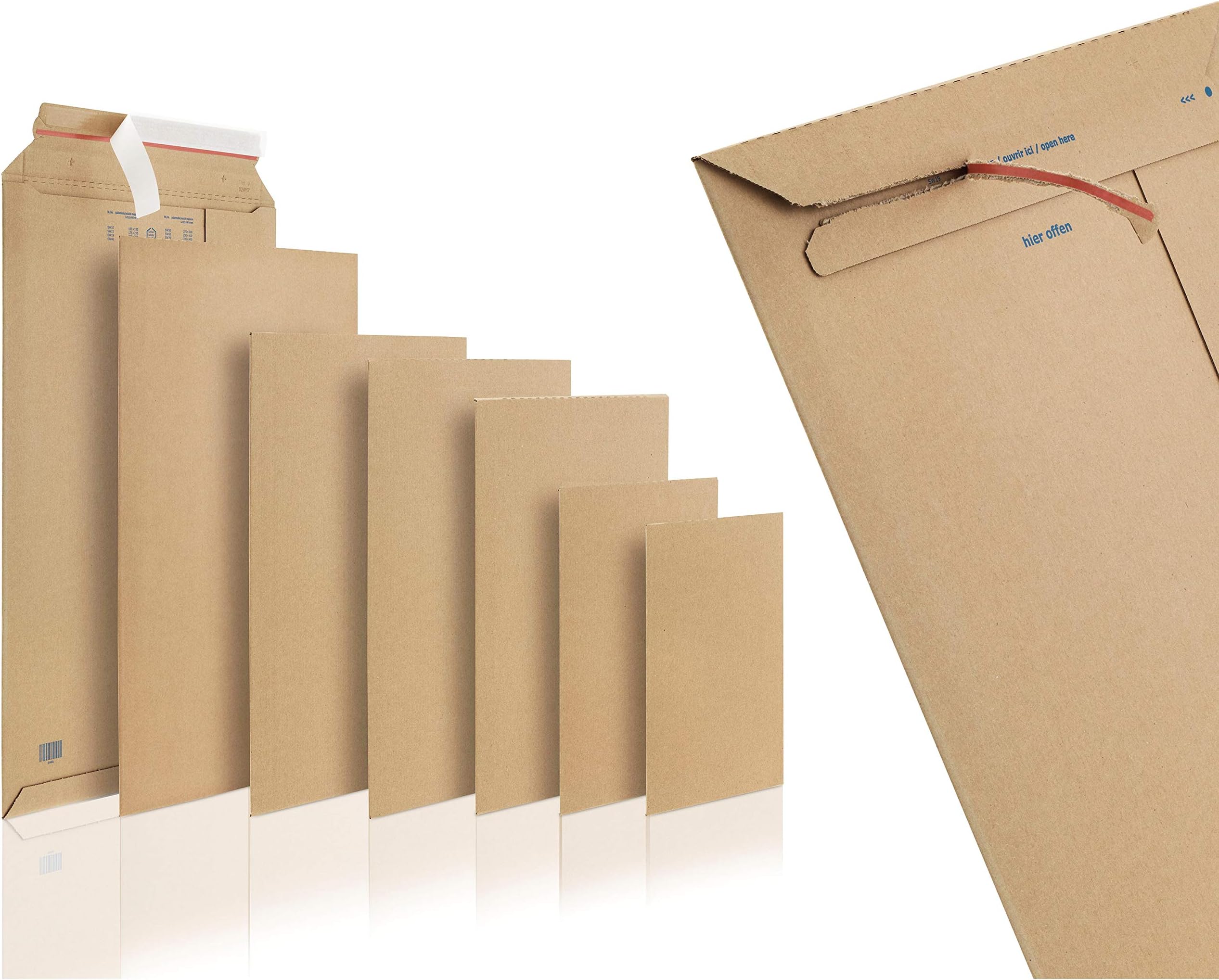 WPTrading - 50 Stück Wellpappe Versandtaschen DIN A4 250 x 353 mm (SW40 ...