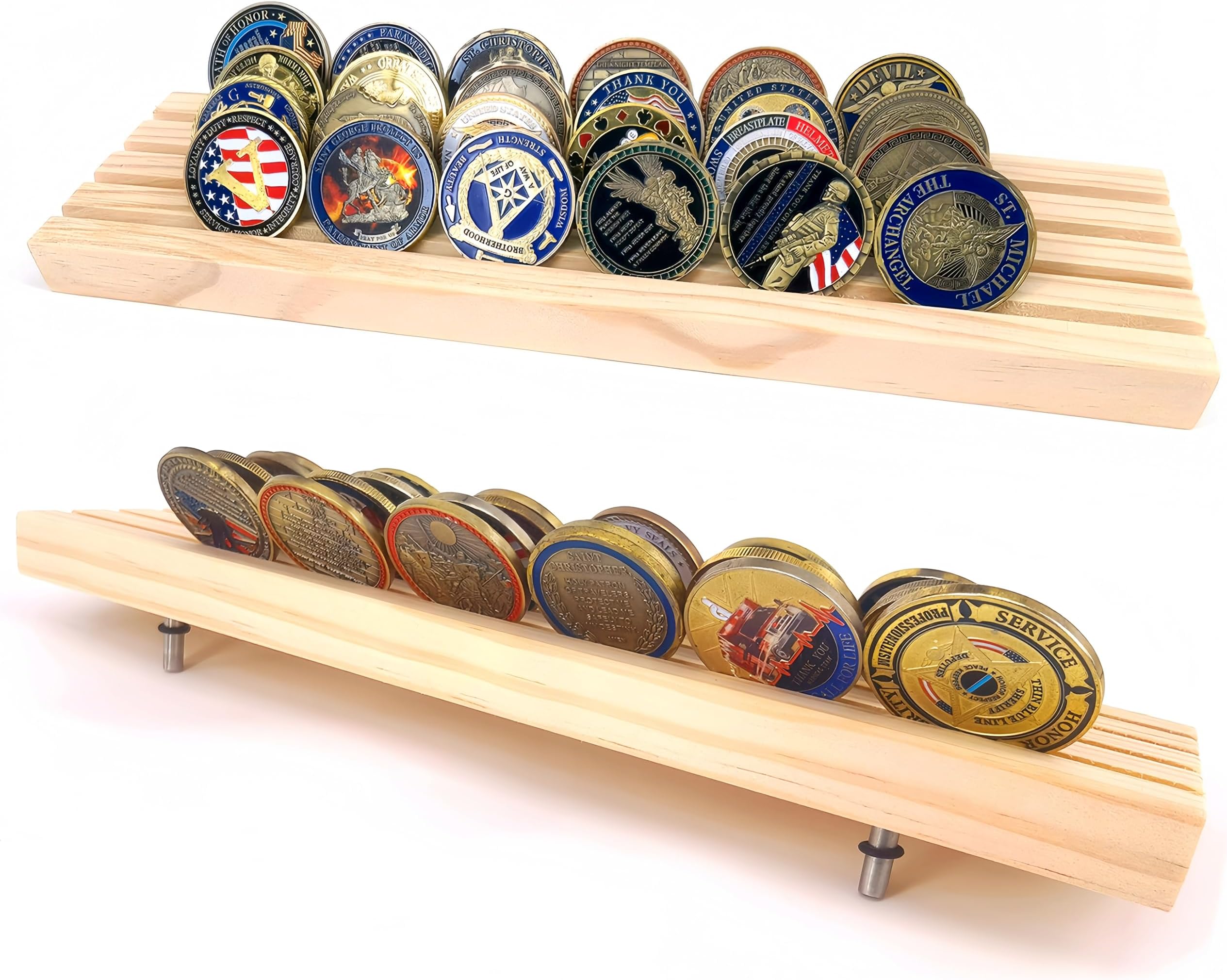 Amazon.com: Vowmaid 4 Rows Military Challenge Coin Display Holder Stand ...