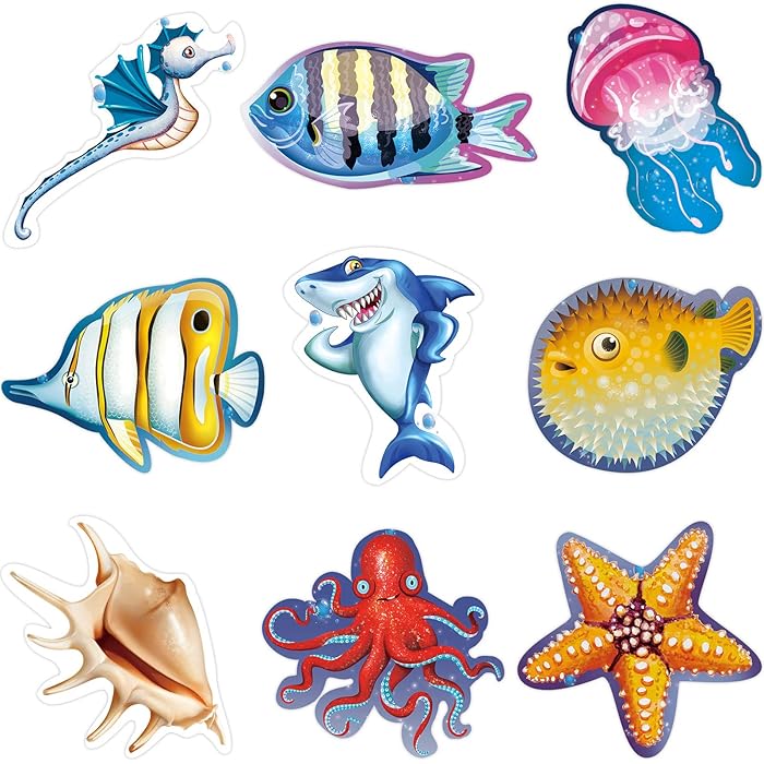 Buy 45 Pieces Ocean Cutouts Fish Cutouts Sea Cutouts Ocean Bulletin ...