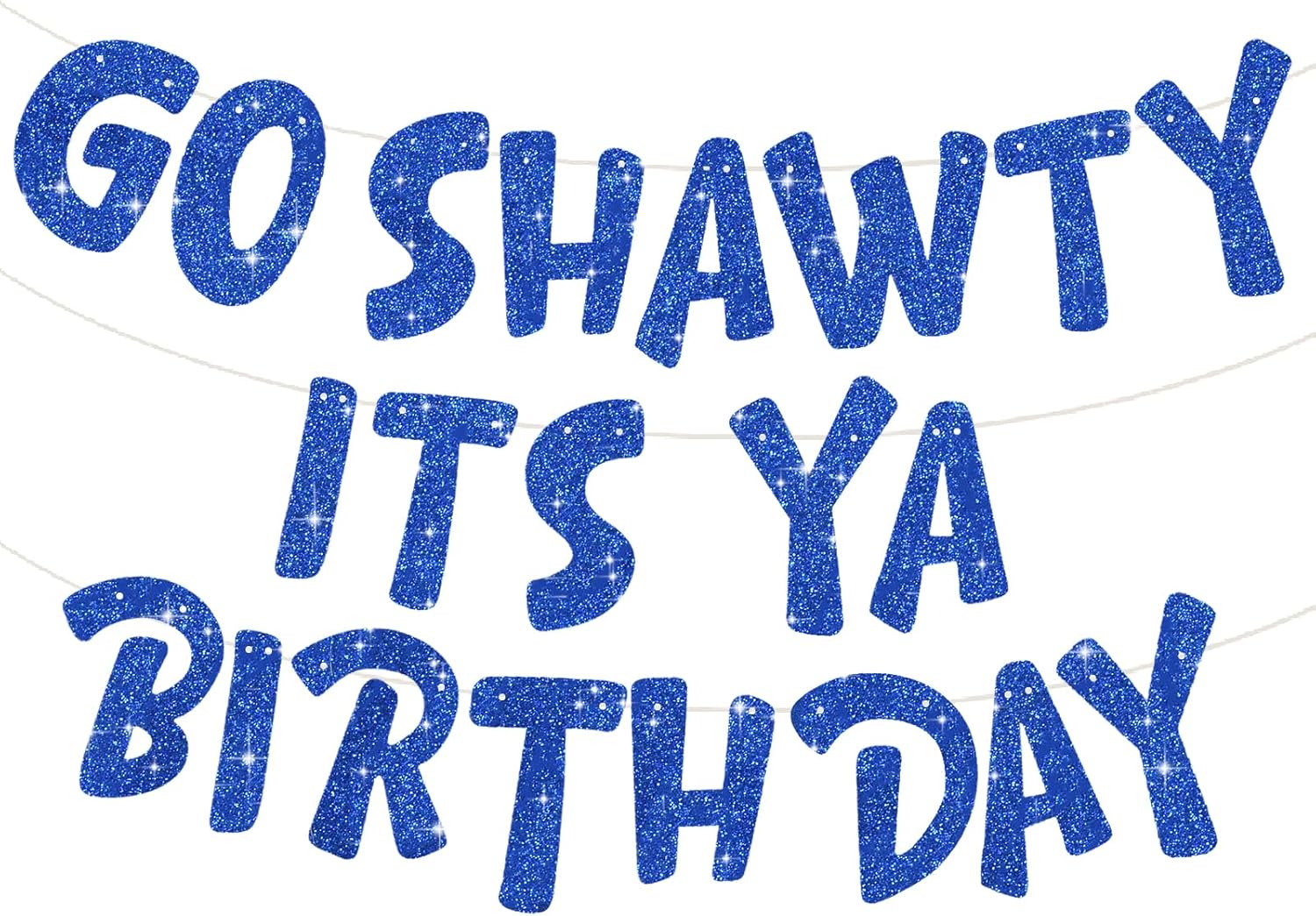Amazon.com: BEISHIDA Blue Go Shawty It's Your Birthday Banner,NO DIY ...