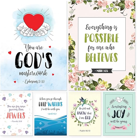 Scripture Cards - Set of 24 Boxed Bible Verse Blank sheets with ...