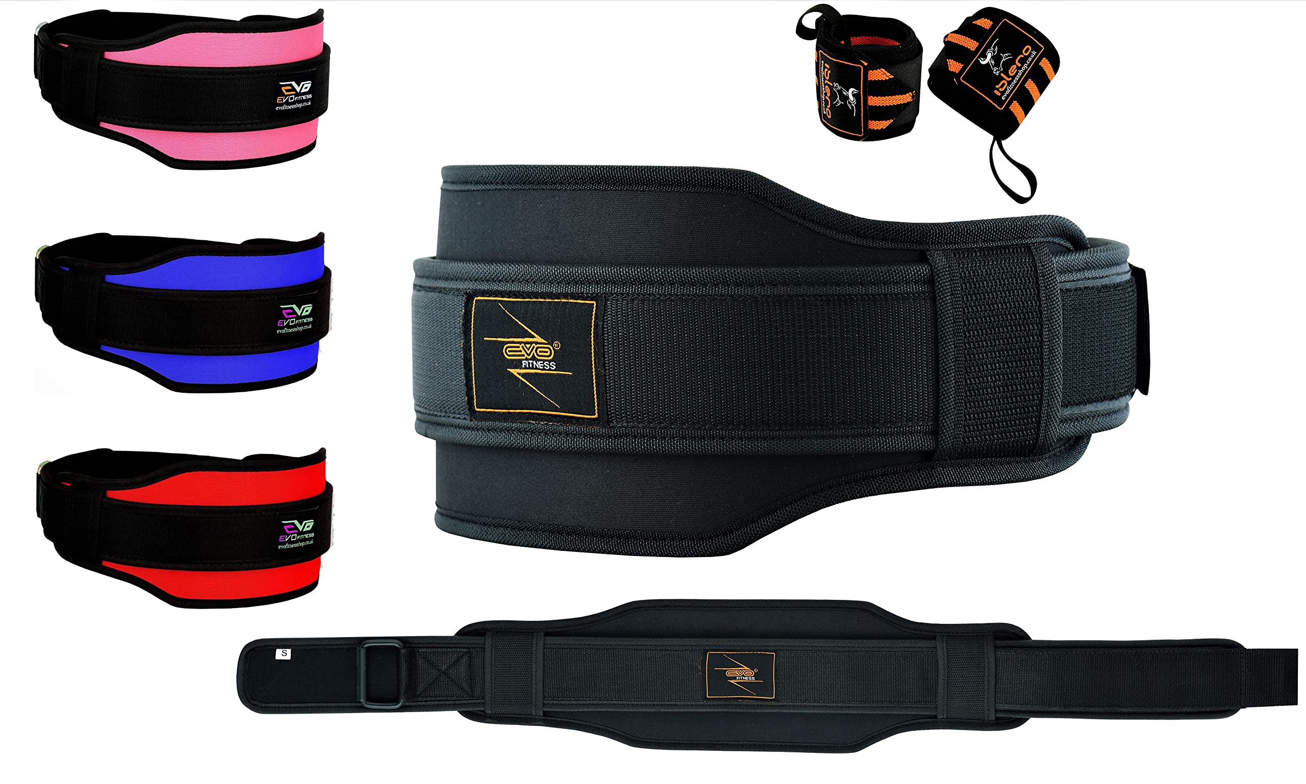 Buy EVO Fitness Weight Lifting Belt 5.5” Neoprene Padded Back Lumbar ...