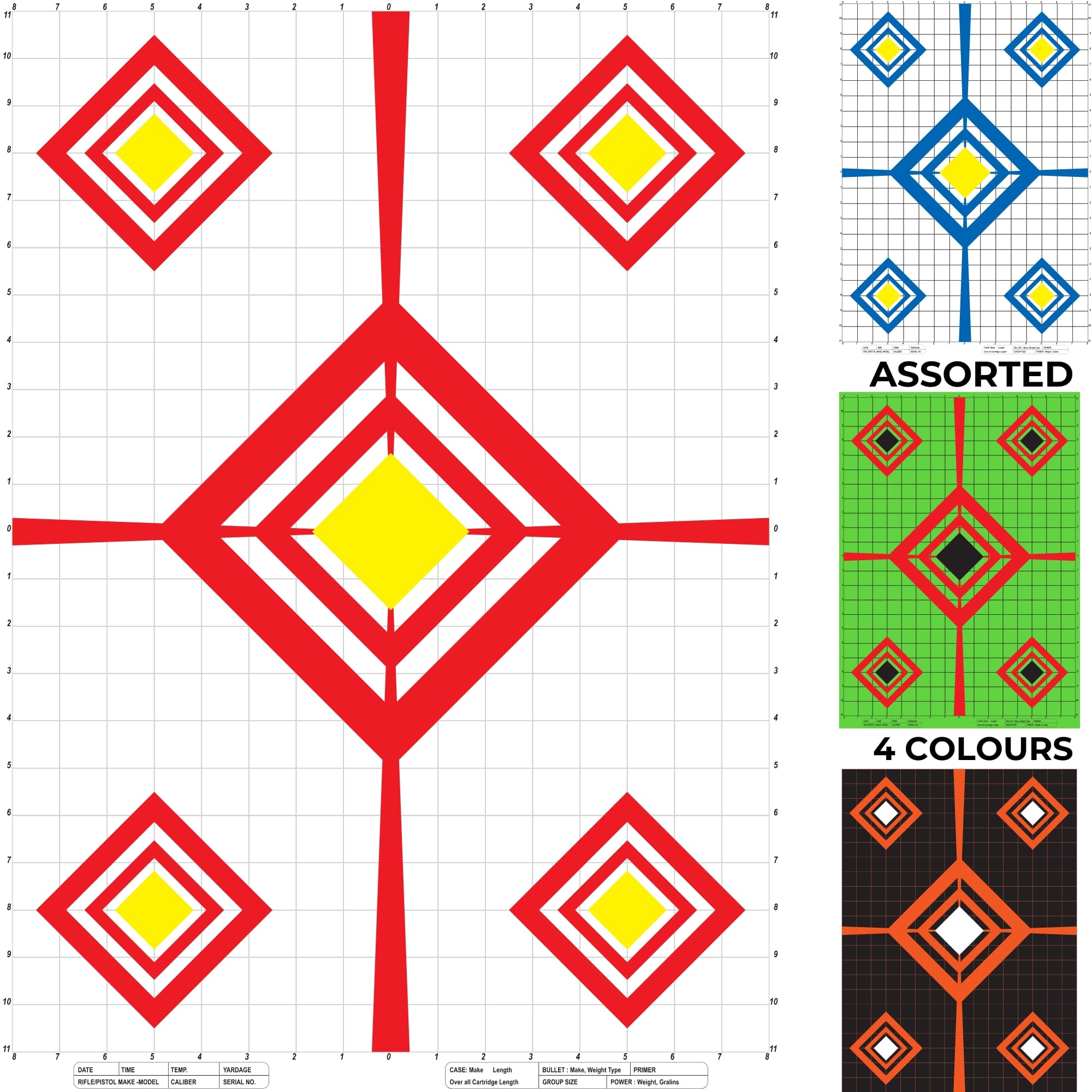 Snapklik.com : Heavy Duty SightIn 48 Paper Targets - Indoors & Outdoor ...