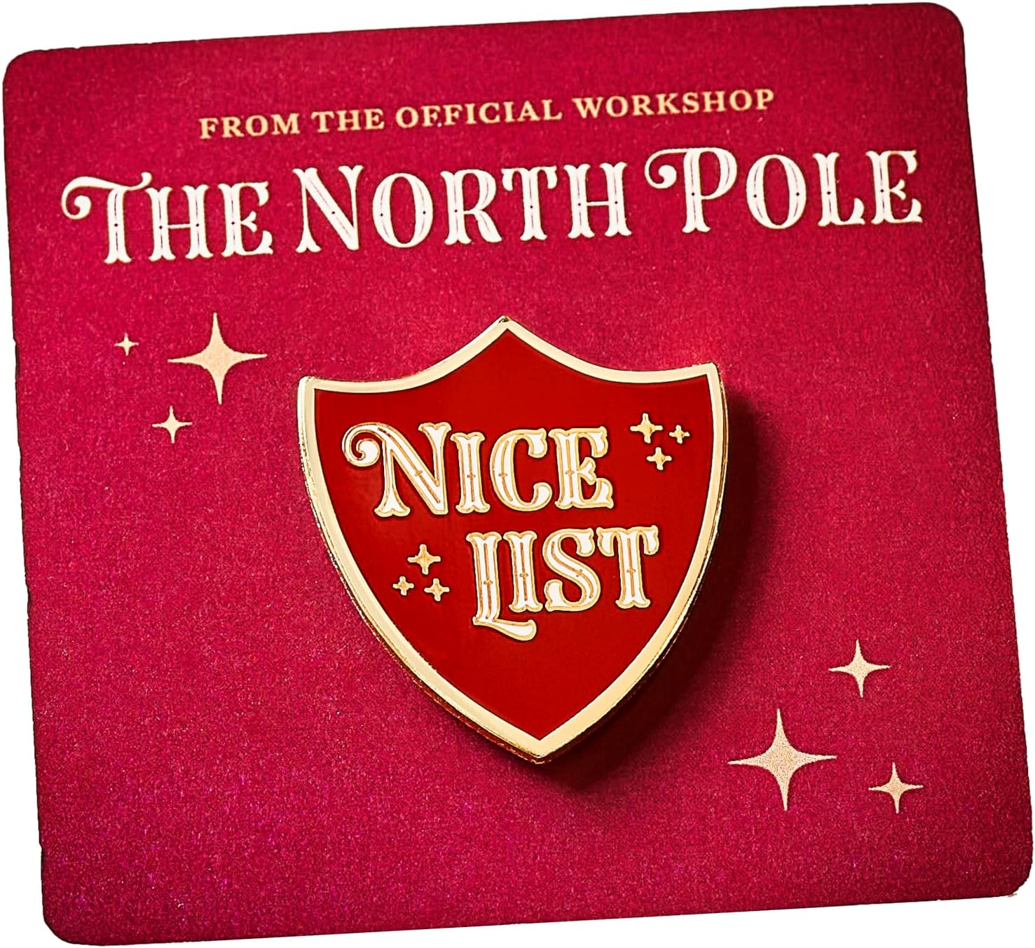 Santa Nice List Enamel Pin Badge - Father Christmas Good List Badge ...