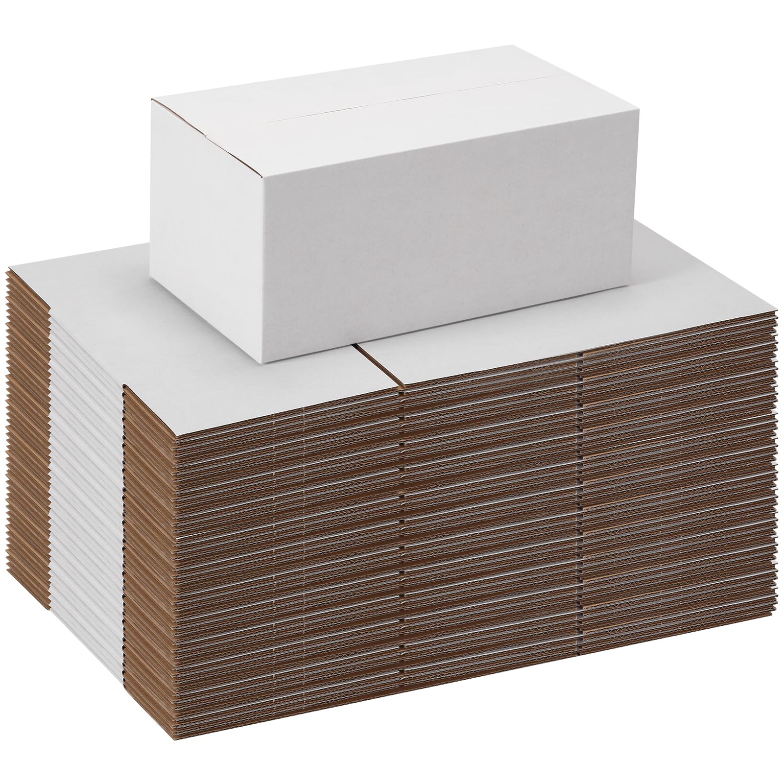 Amazon.com: 9x5x4 White Shipping Boxes Set of 40, Kraft Corrugated ...