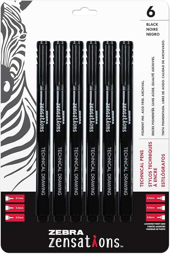 Amazon.com: Zebra Pen Lettering and Journaling Pens, Assorted Point ...
