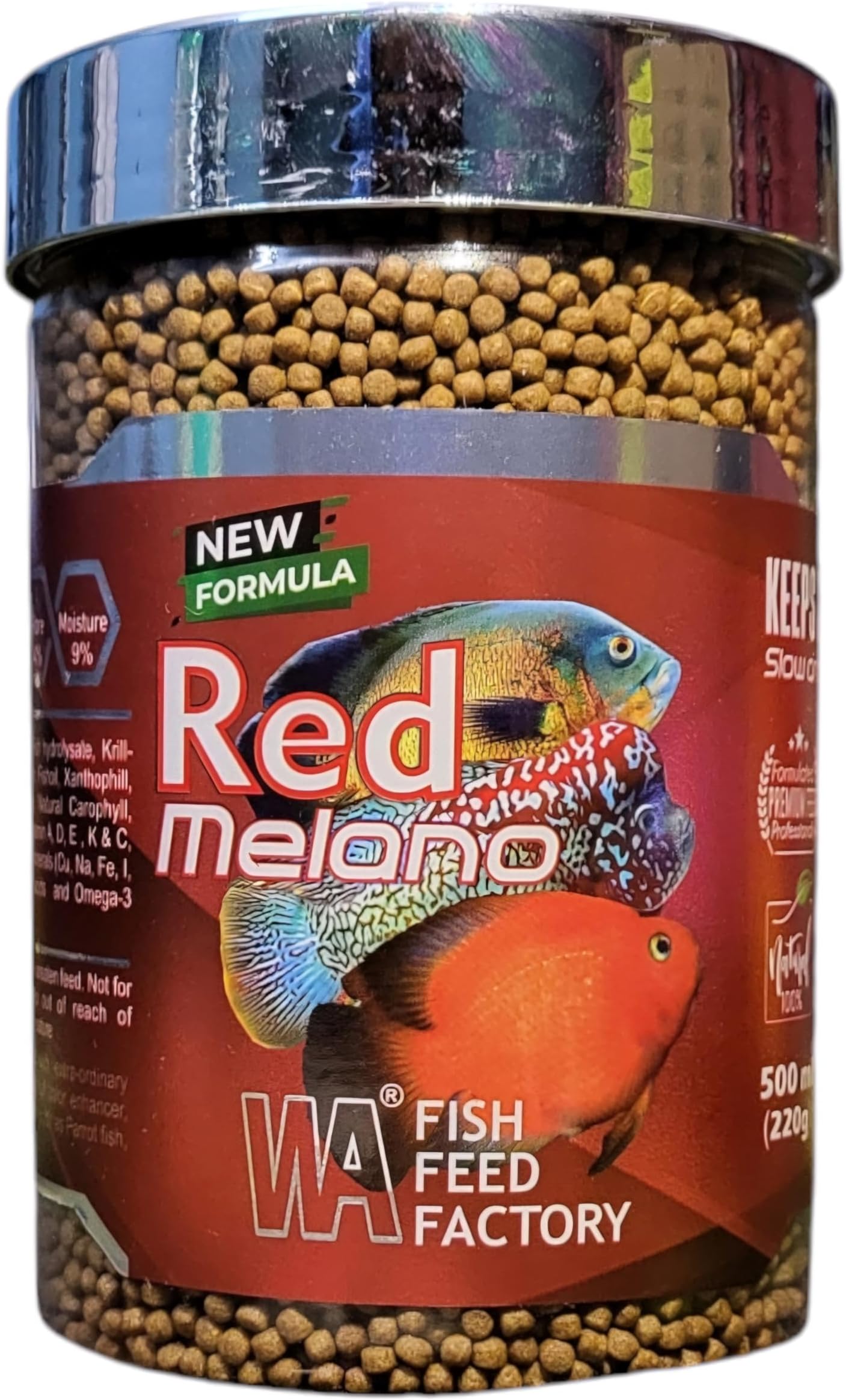 WA Red Melano Color Enhancing Fish Food | Floating Pellets | Natural ...