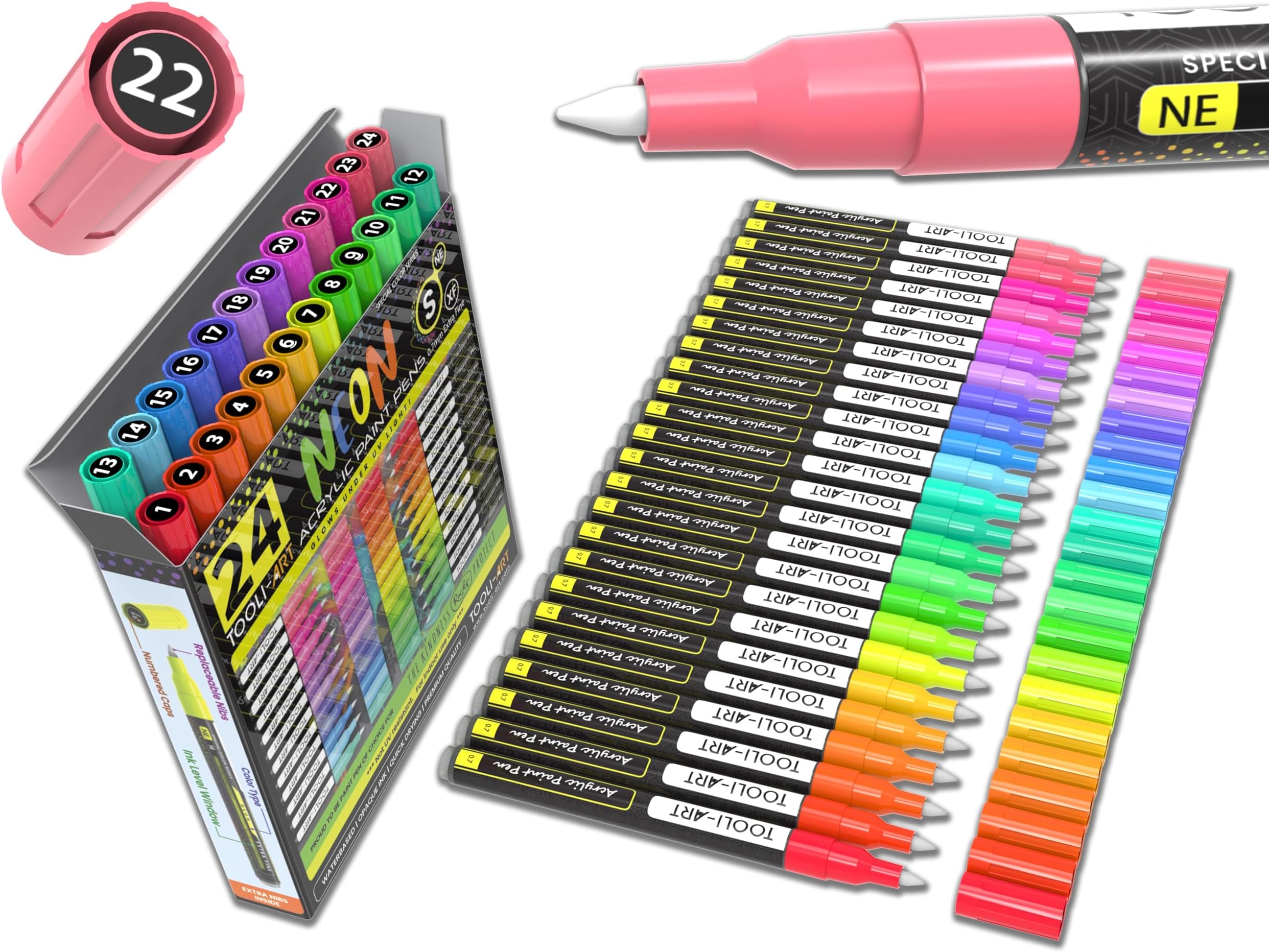 Amazon.com: NICETY 32 Acrylic Paint Markers Paint Pens Skin Tone Series ...