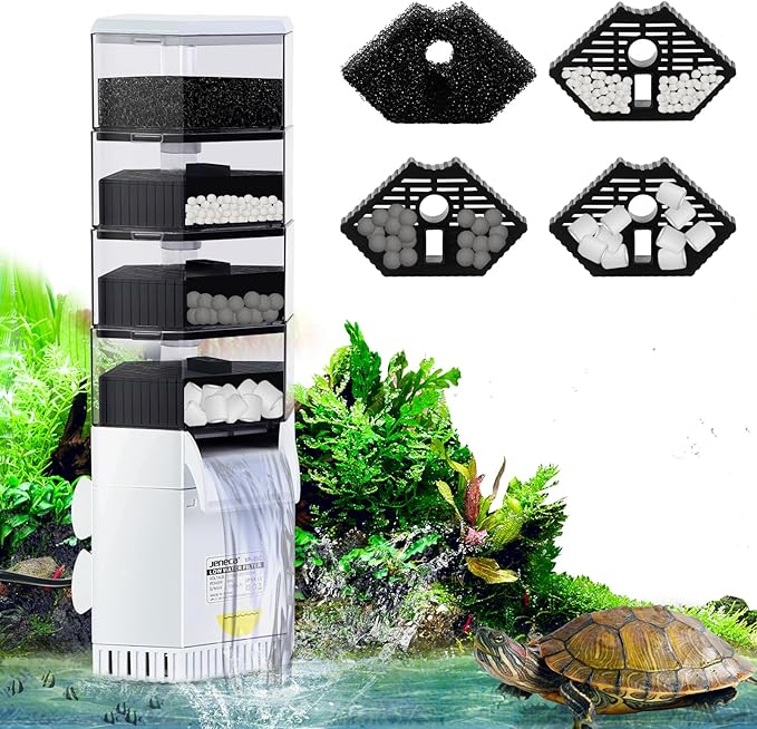 Amazon.com : 265 GPH Turtle Tank Filter for 40-70 Gallon, Turtle Filter ...