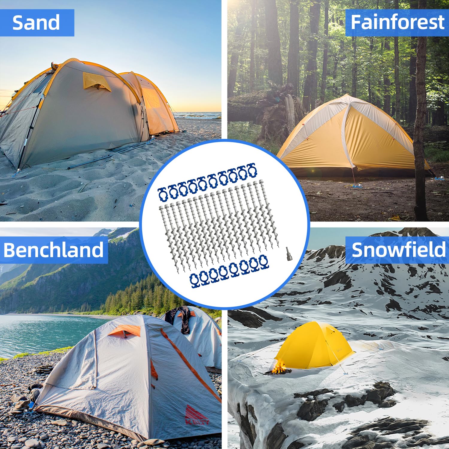 Snapklik.com : Homeon Wheels 12 Pcs Camping Ground Anchors Aluminum ...