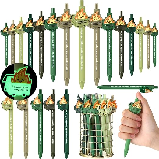 Amazon.com : Sayglossy 60 Pcs Dumpster Fire Pen Gifts Funny Luminous ...