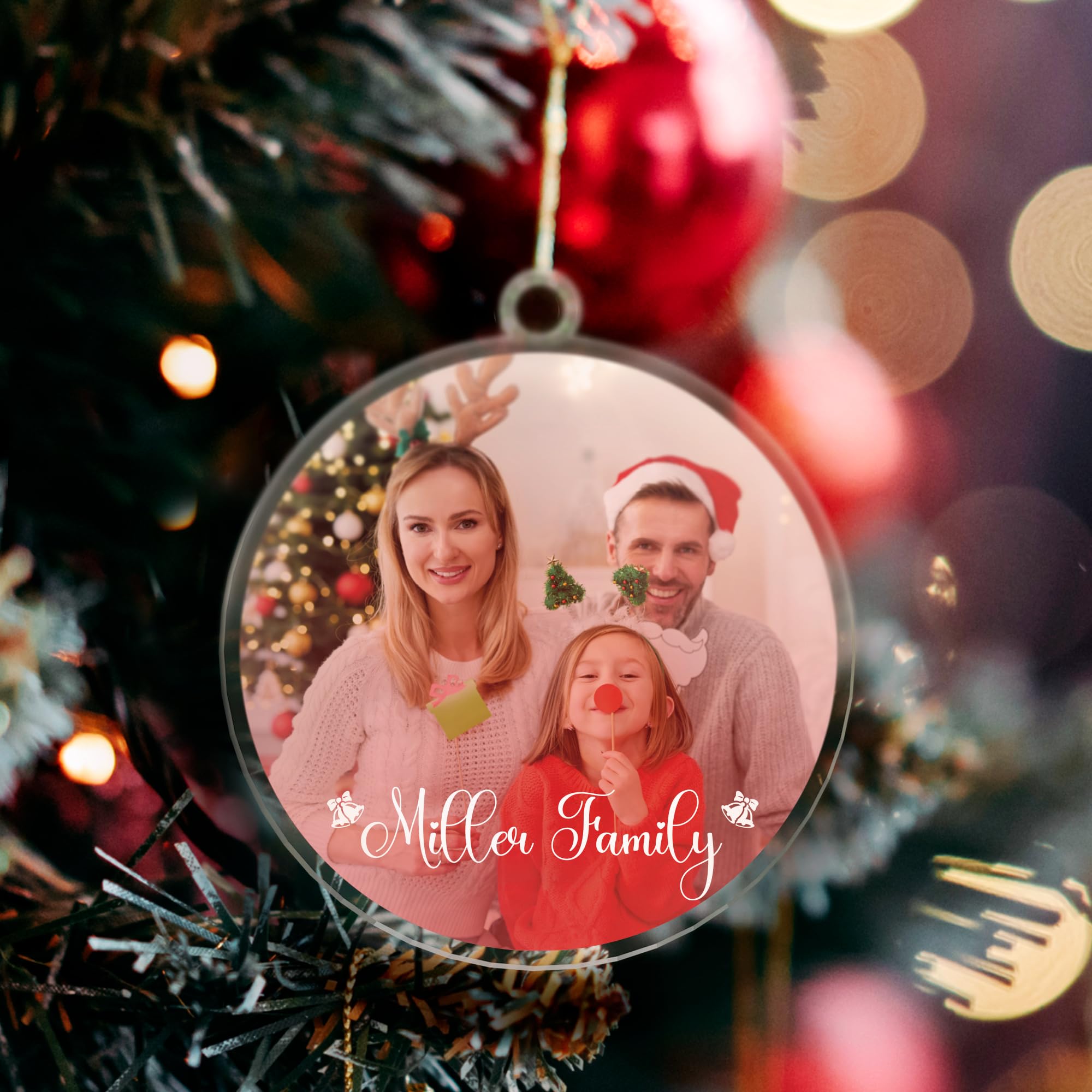 Amazon.com: Custom Christmas Ornament with Photo & Text | Personalized ...