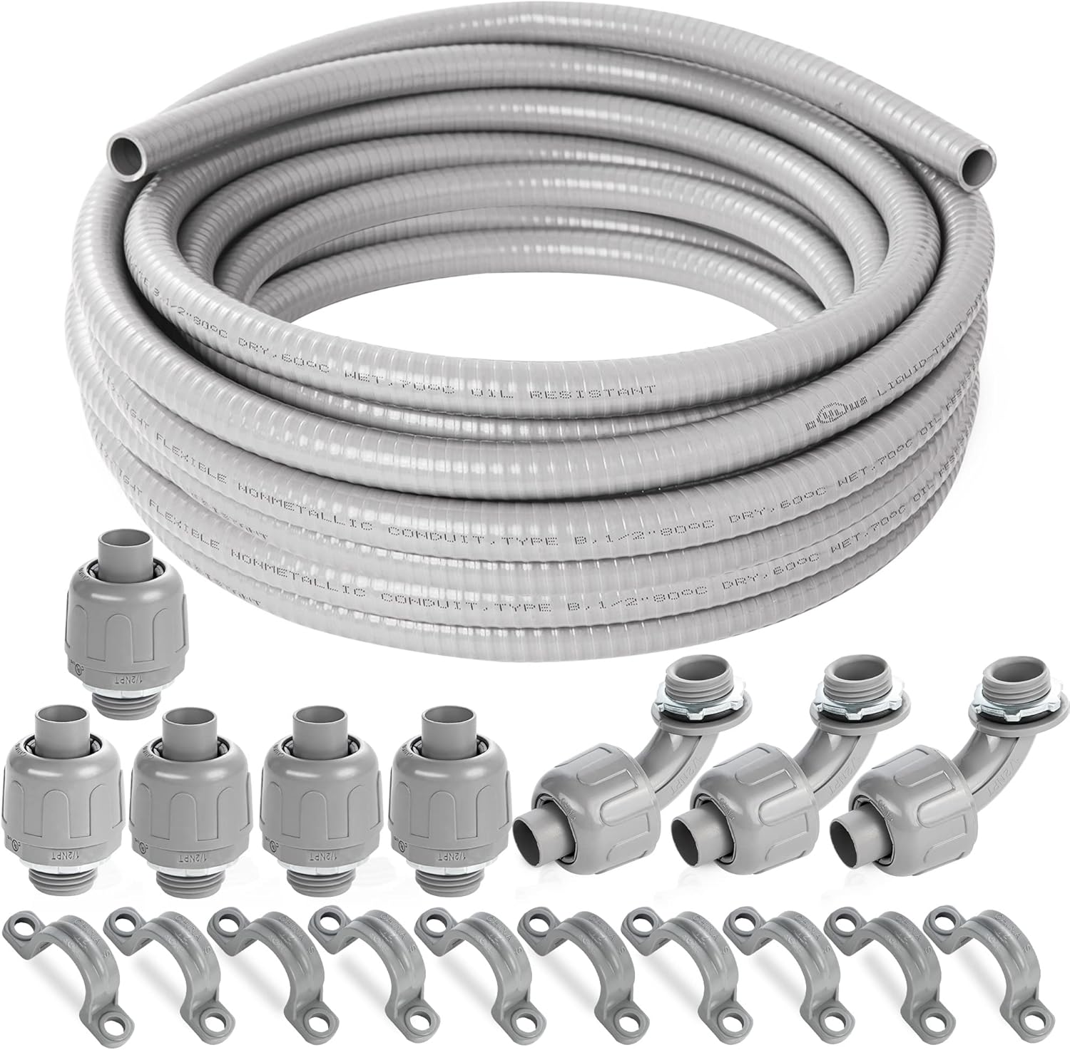 (1/2" Dia * 50 Feet) Yariwiz Flexible Electrical Conduit Liquid Tight ...