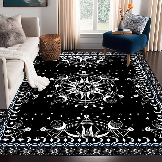 Amazon.com: 5' X 7' Sun and Moon Rug Boho Celestial Area Rugs for ...