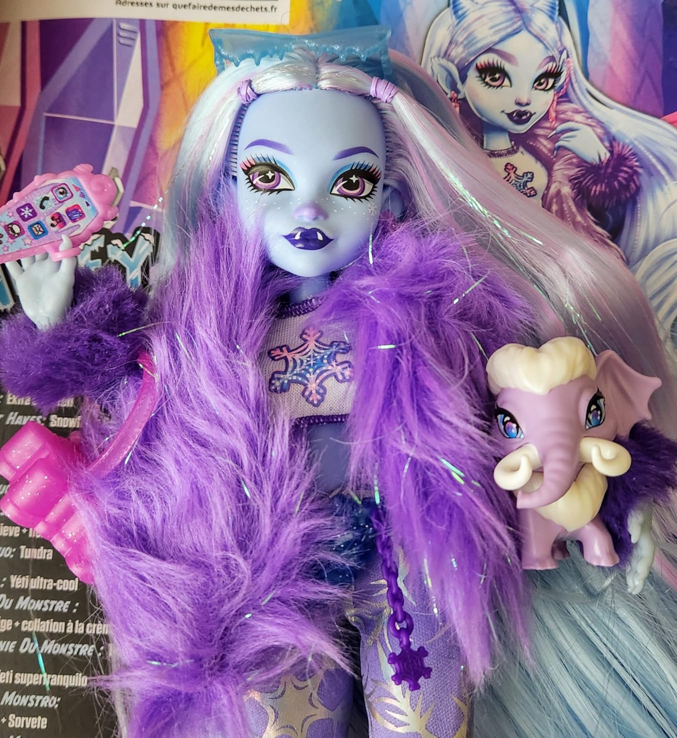 Amazon.com: Monster High Doll, Abbey Bominable Yeti with Pet Mammoth ...