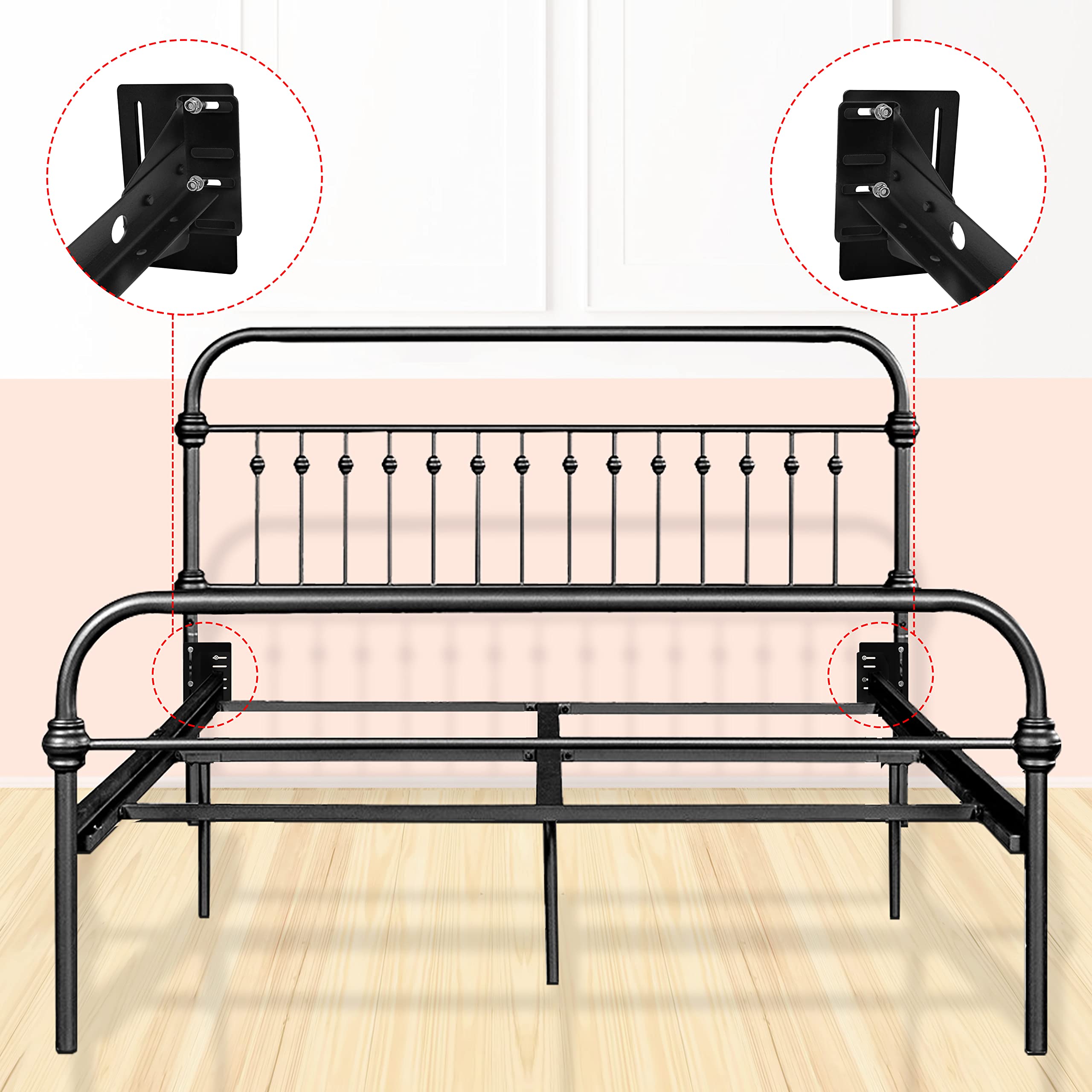 Snapklik.com : 2 Pcs Bed Frame Headboard Modification Plate,Bed Frame ...