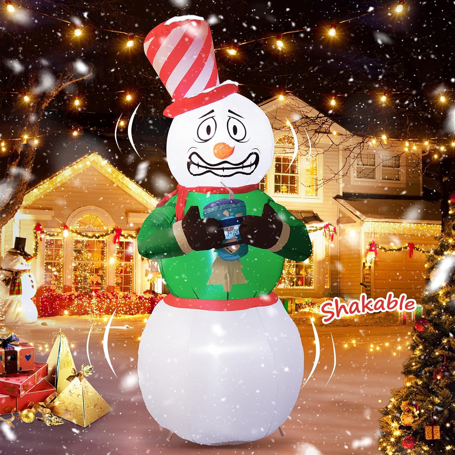 GlobaLink Christmas Inflatables 1.8m/6FT, Shaking Funny Inflatable ...