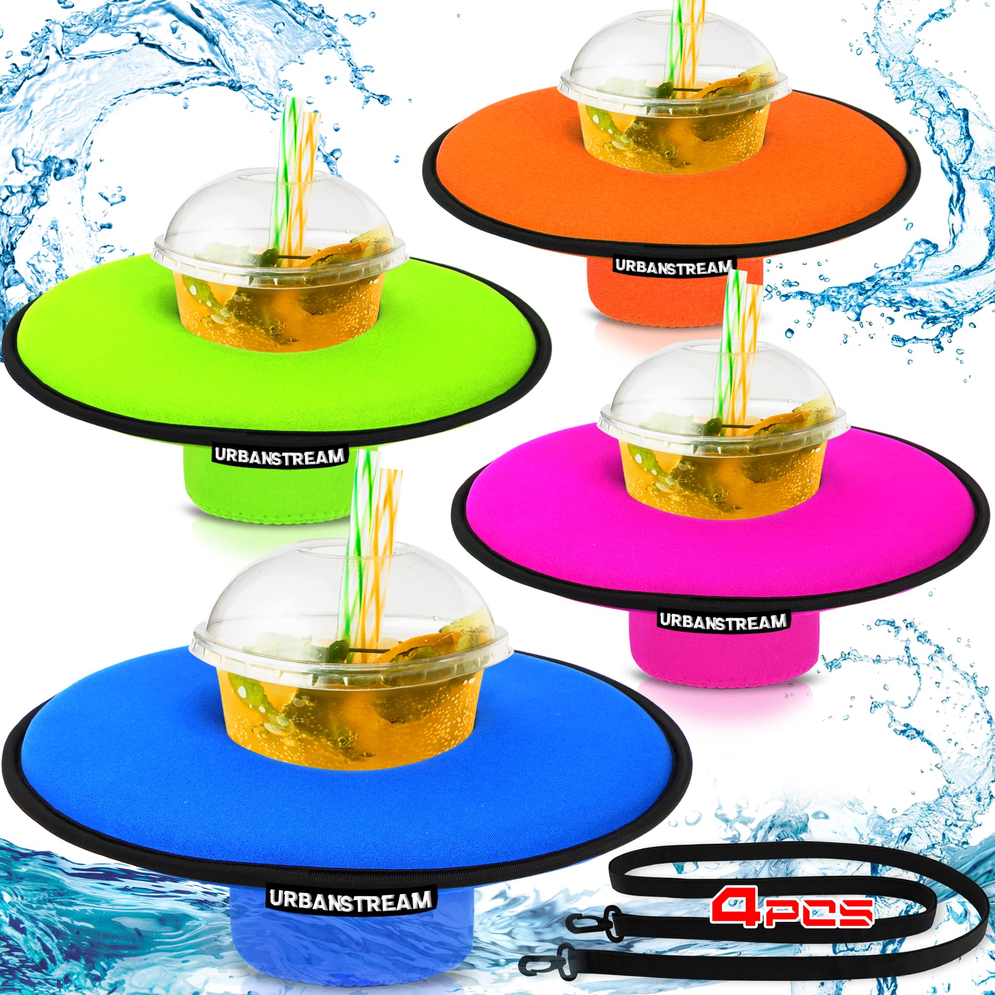 Amazon.com: 4 pcs Neoprene Floating Drink Holder for Pool - Medium Size ...