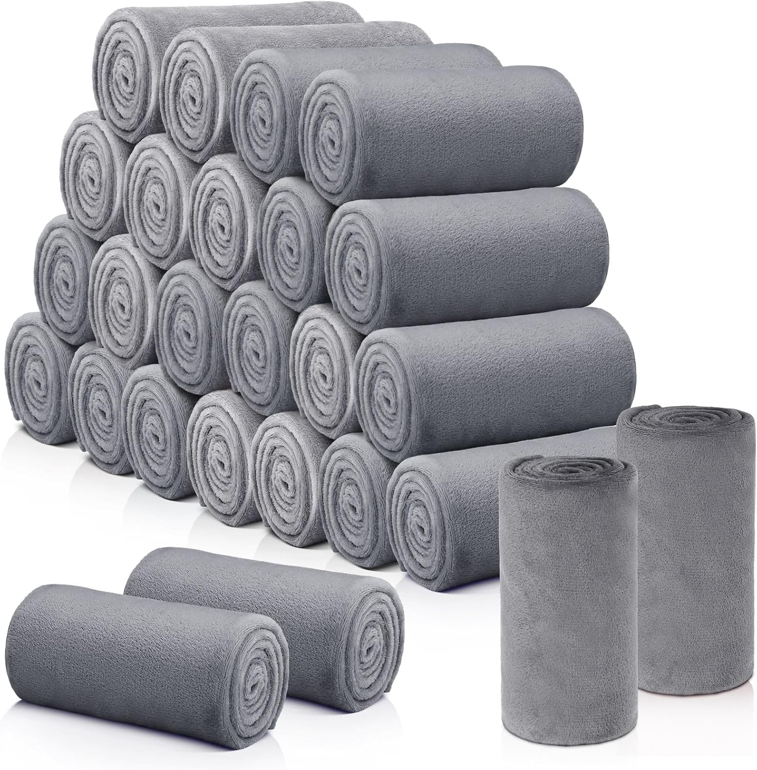 Amazon.com: Buryeah 30 Pieces Fleece Blankets Bulk 50 x 60 Inch Soft ...