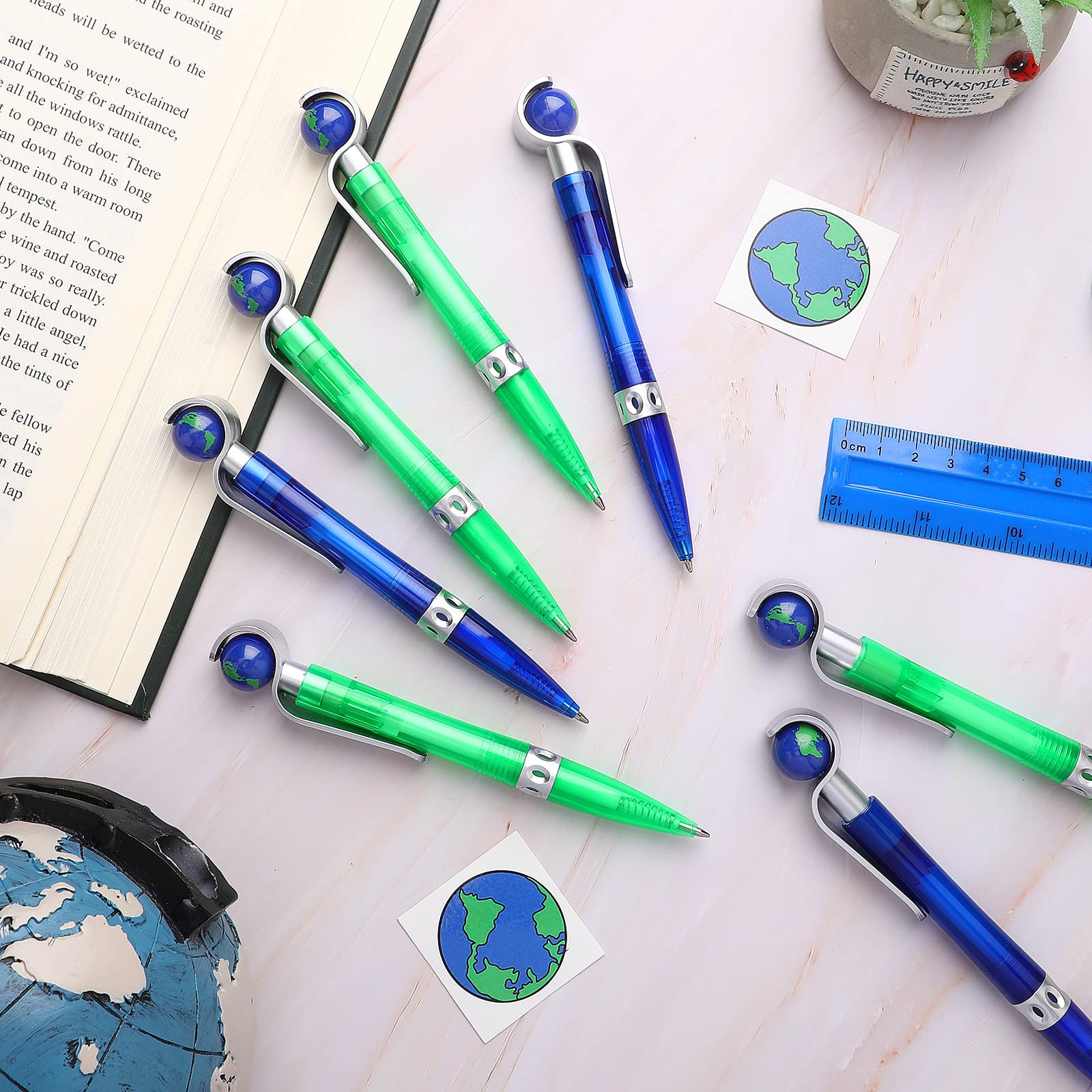 Teling Earth Pens Retractable Cute Globe Pens Bulk 1.0 mm Tellurion ...