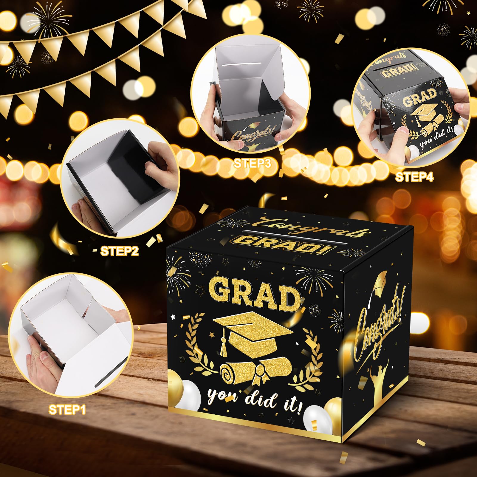 Snapklik.com : 4 Sets 2024 Graduation Money Box For Cash,Congrats Grad ...