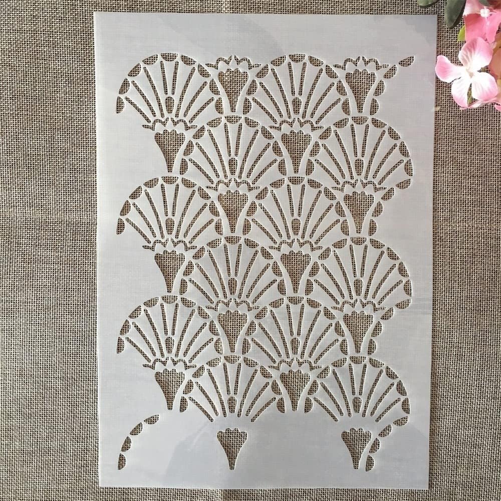 Amazon.com: Japanese Fan Stencils for Painting on Wood, Wall, Floor ...