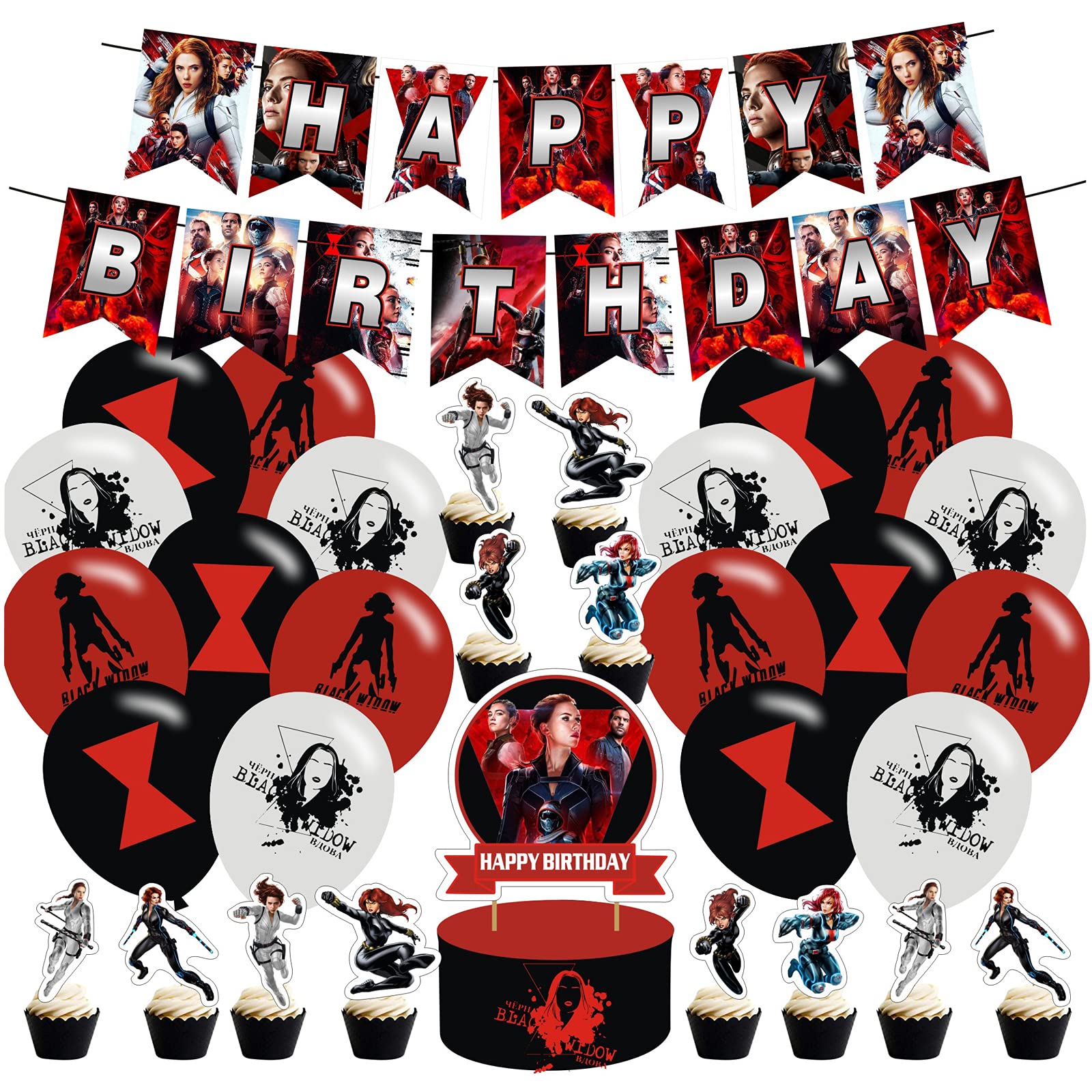 Black Widow Party Decorations Set Including Black Widow Banner Latex ...