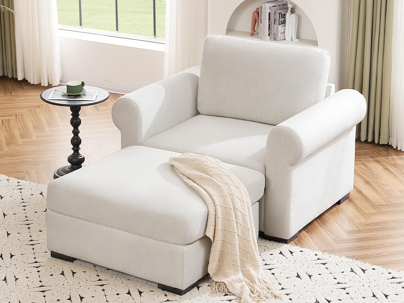 Amazon.com: ELUCHANG 47" Oversized Accent Chair with Ottoman Set ...