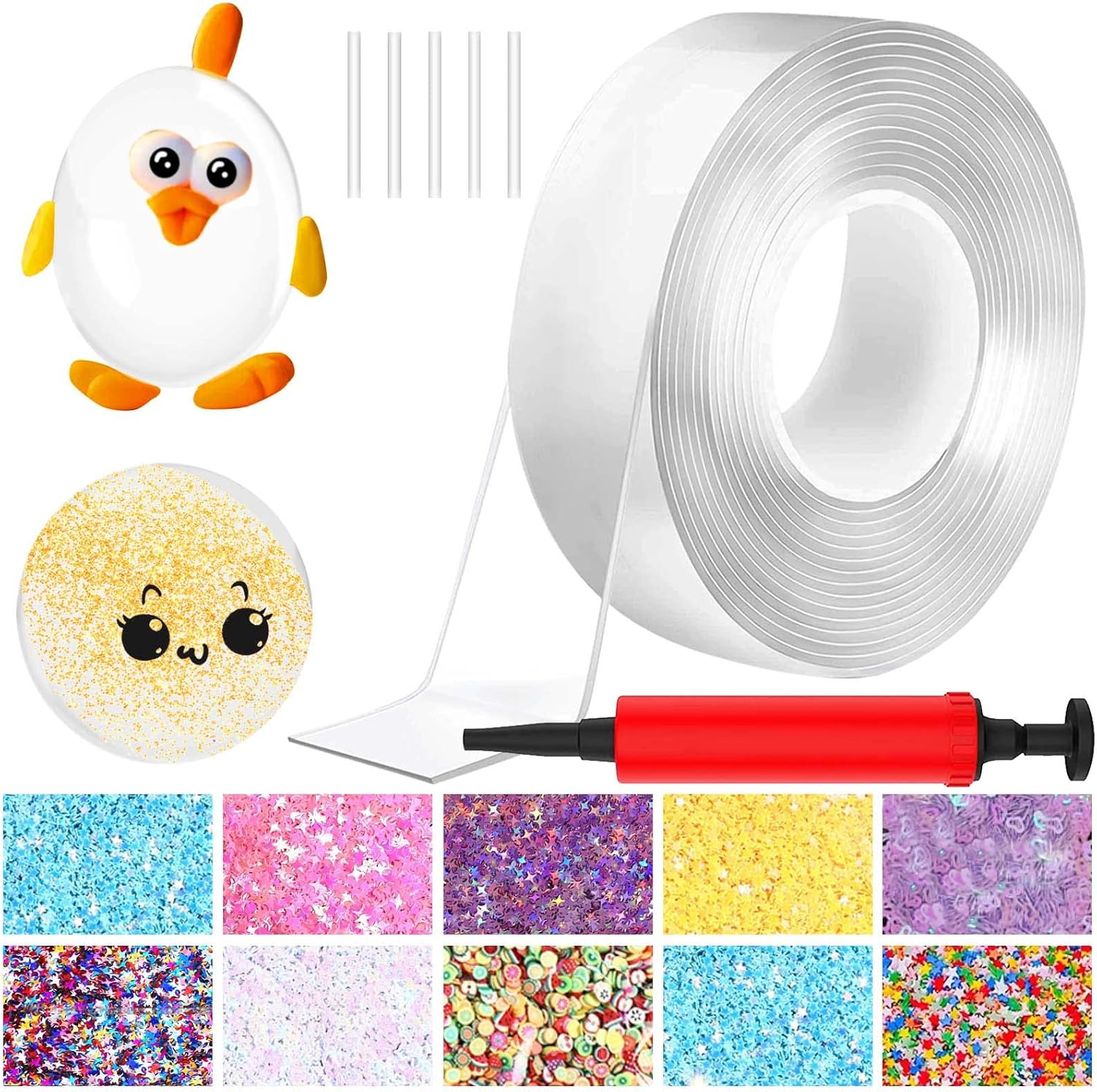 Amazon.com: BABORUI Nano Bubbles Tape Kit, Nano Bubble Tape Toy Kit ...