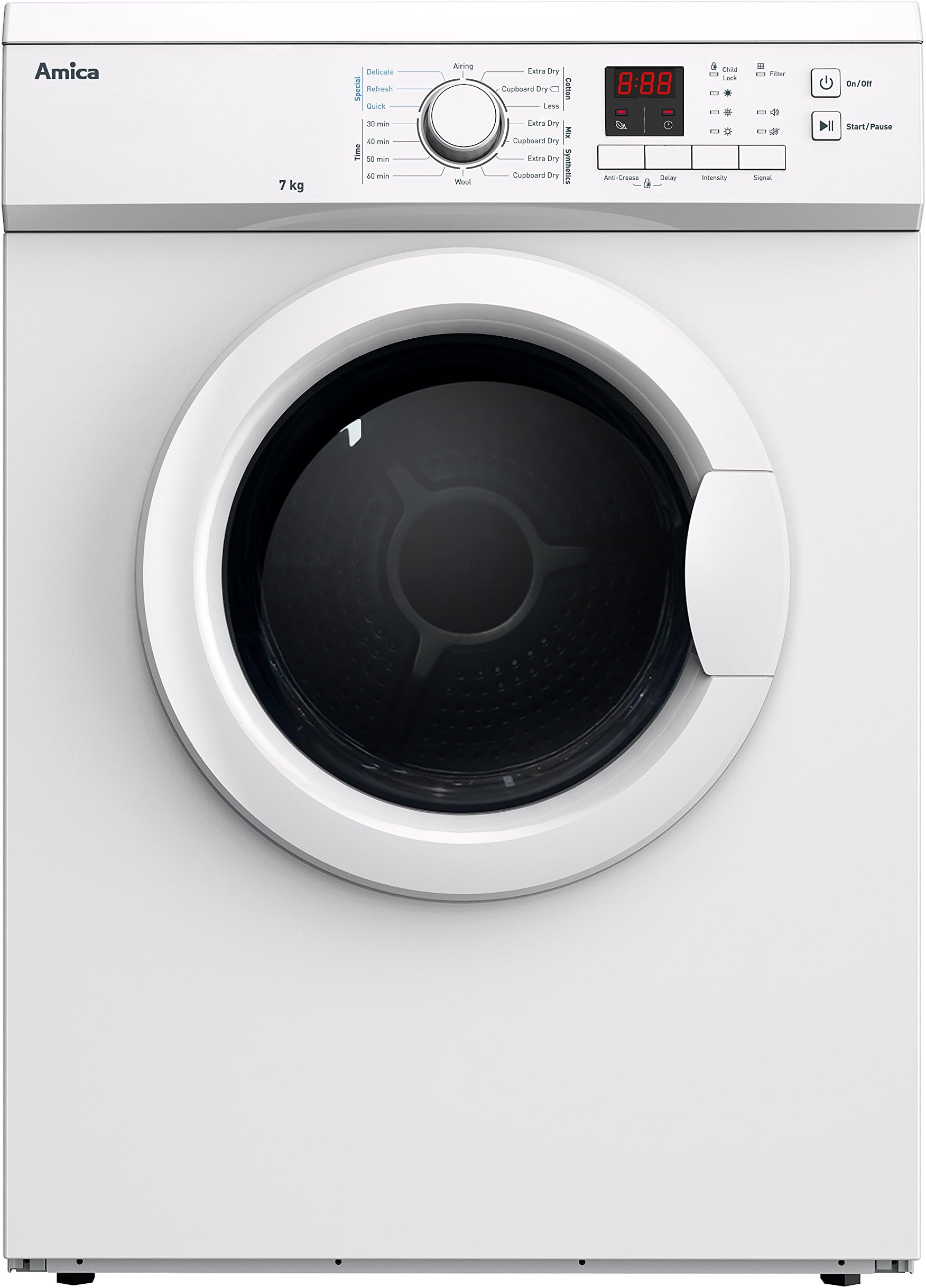 Amica ADV7CLCW Tumble Dryer Vented White Freestanding 7 Kilogram C ...