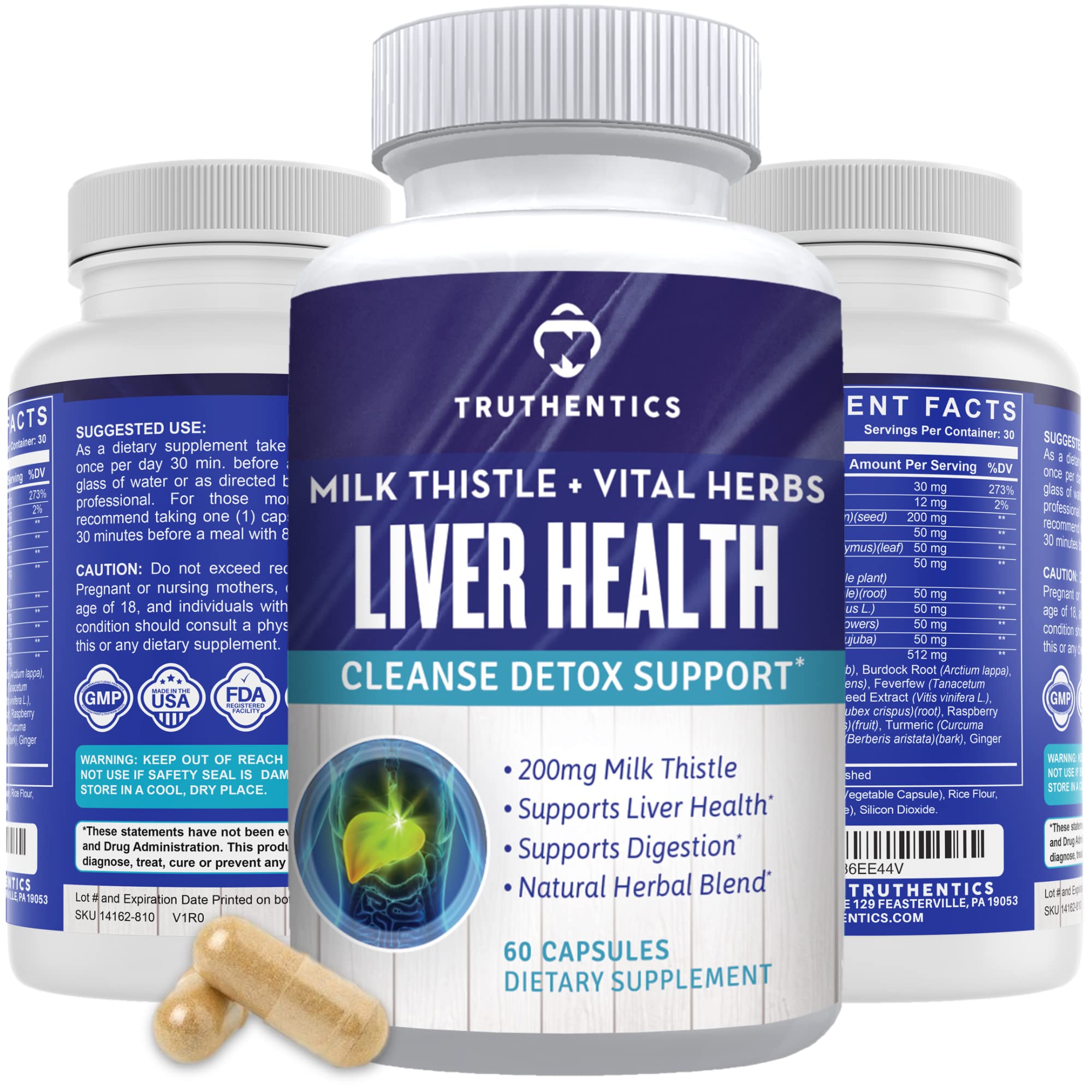 Snapklik.com : TRUTHENTICS Liver Health Supplement - Milk Thistle Liver ...