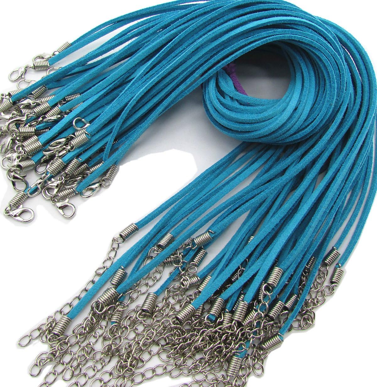 Amazon.com: Necklace Cords Sky Blue Cord Rope 20Pcs Leather Each 18 ...