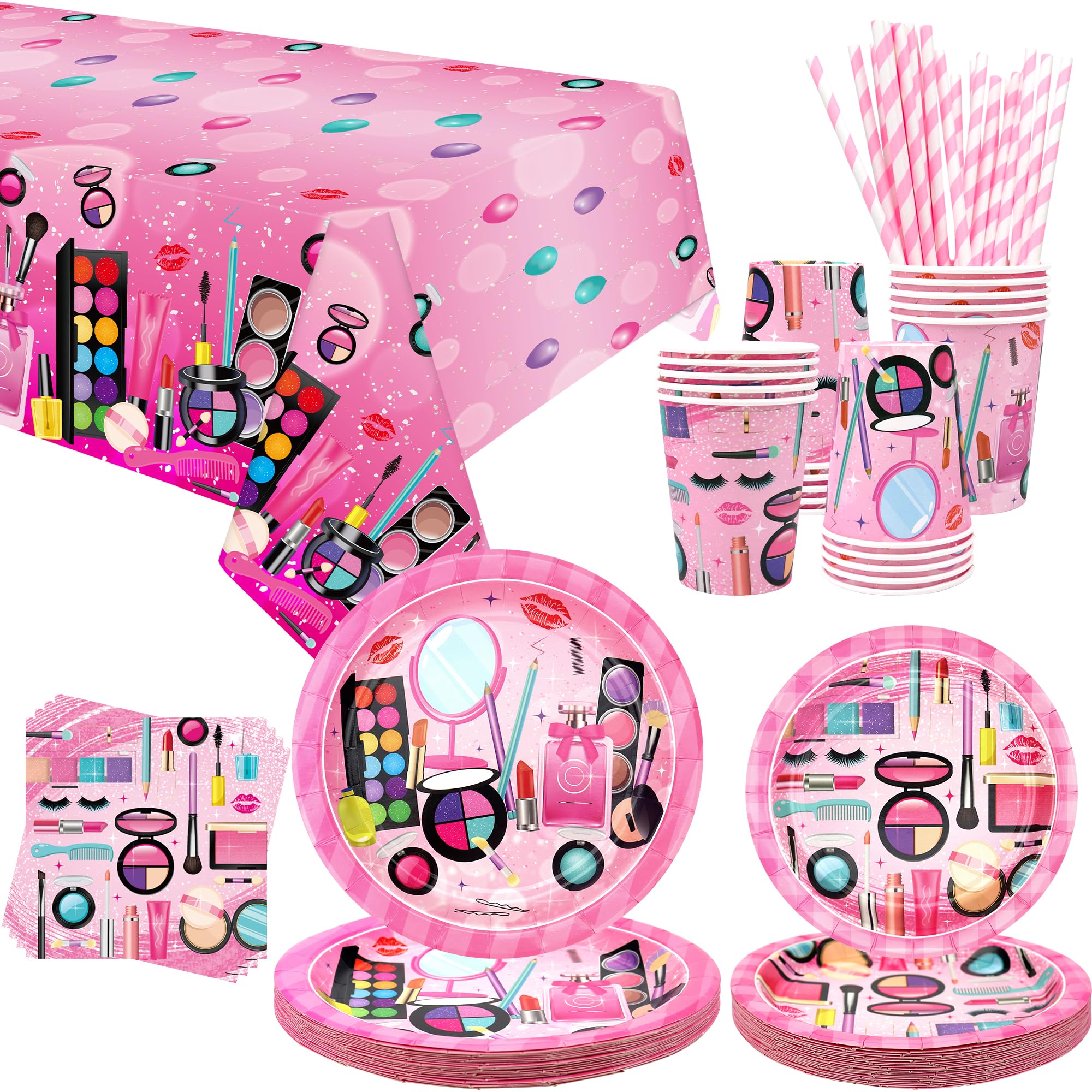 Amazon.com: Spa Party Supplies - Makeup Theme Party Tableware - Dinner ...
