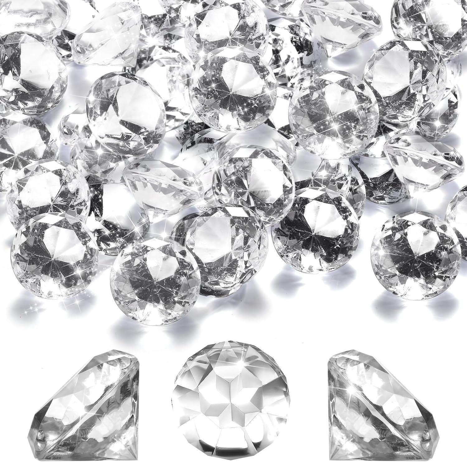 Amazon.com: Zomiboo 16 Pcs Acrylic Diamond Large Gems Pirate Round ...
