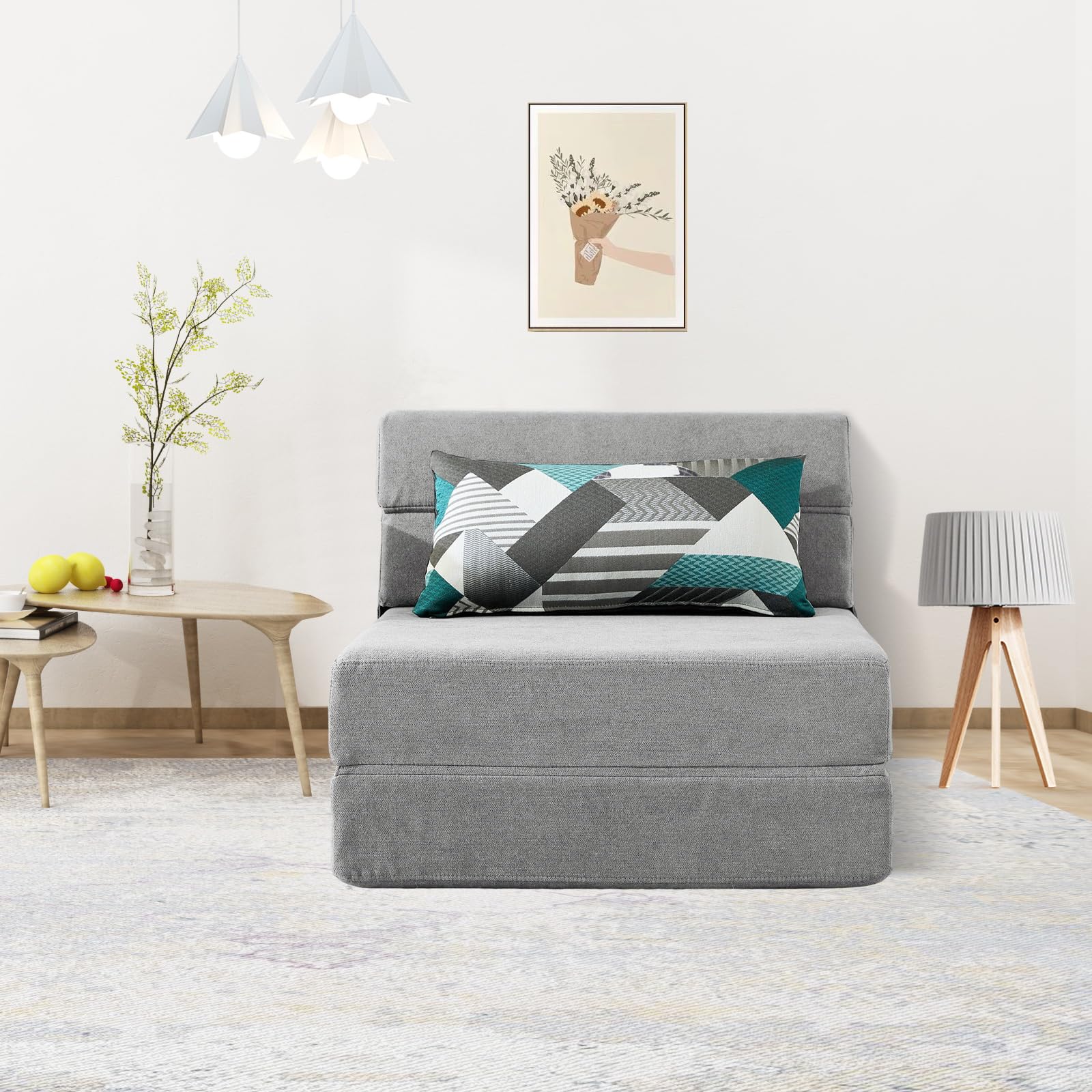 Snapklik.com : ANONER Folding Sofa Bed Couch Memory Foam Fold Out Chair Bed
