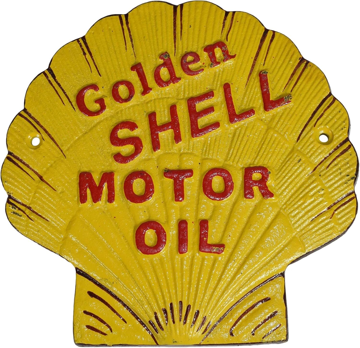 Shell Shaped Shell Oil Sign Fuel Cast Iron Sign Plaque Wall Garage ...