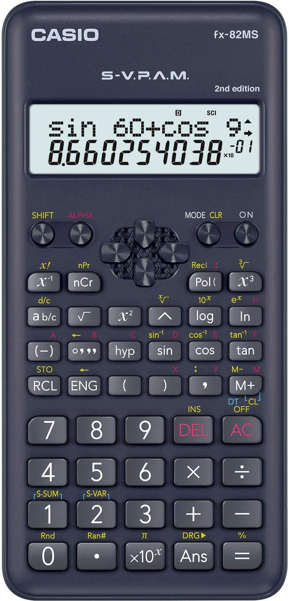 Casio CALCULADORA CIENTIFICA 240 FUNCOES FX-82MS-2-S4-DH PRETA, Preto ...