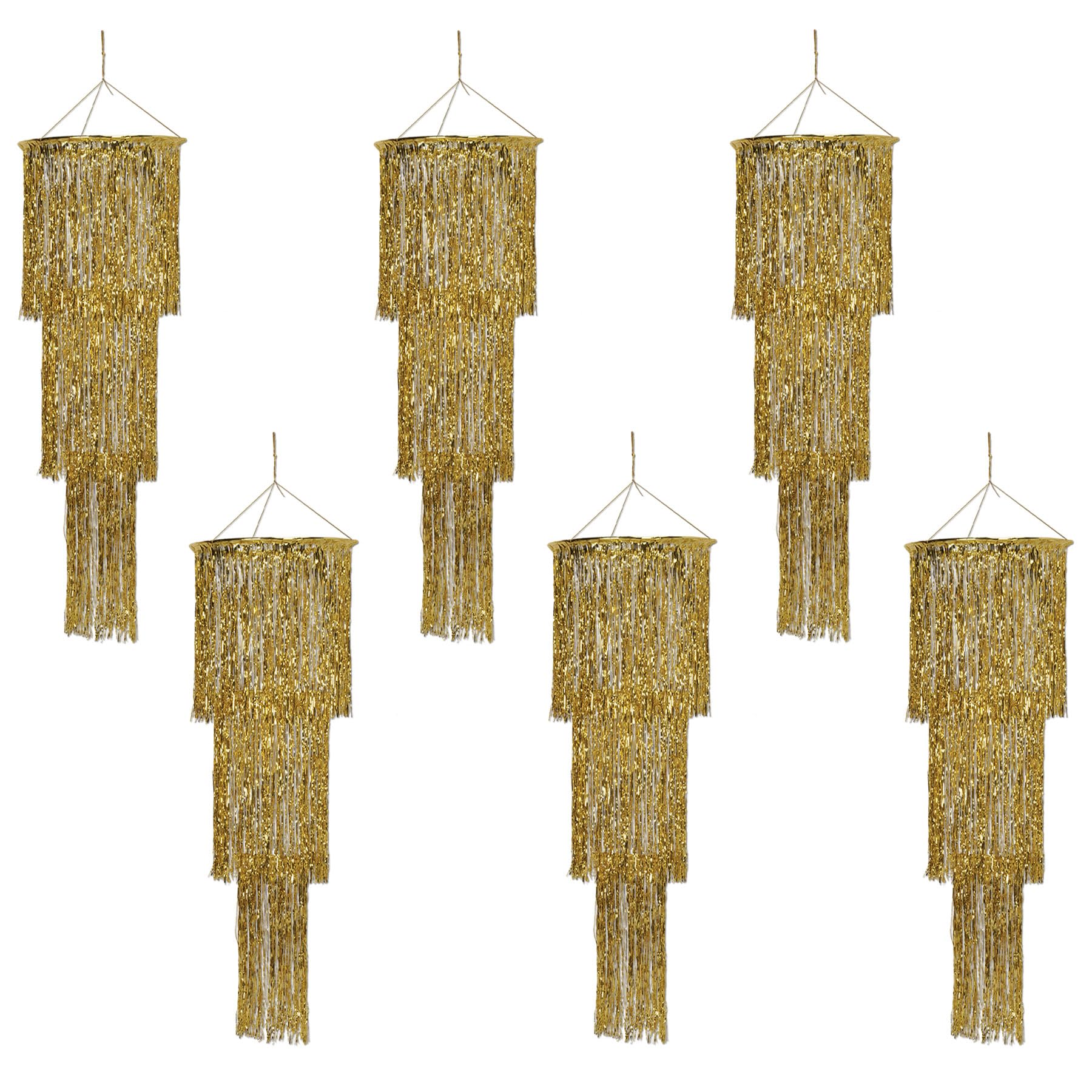 Amazon.com: Beistle 6 Piece 4FT Three Tier Shimmering Metallic Plastic ...