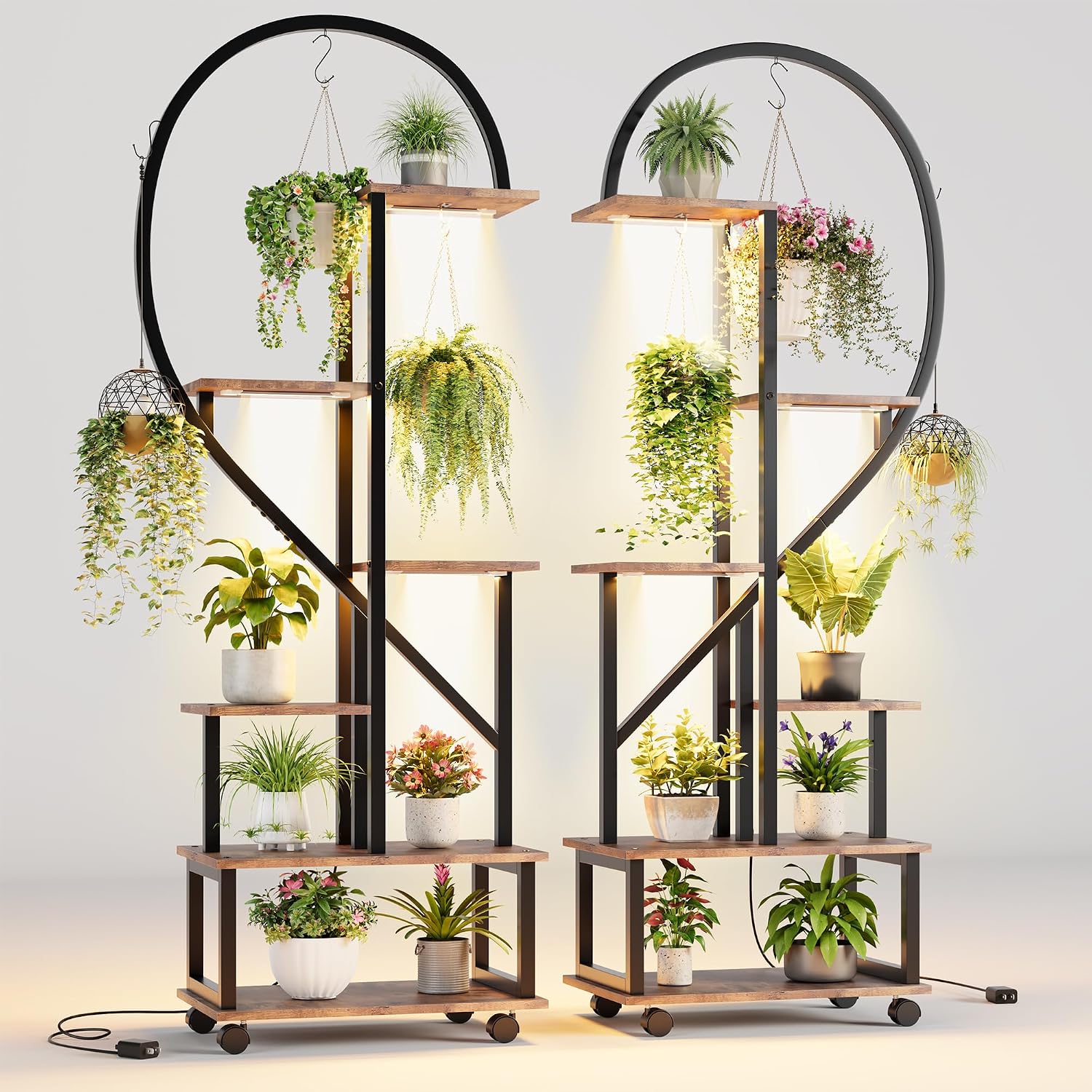 Amazon.com : Hipicute 6 Tier Plant Stand with Grow Lights Metal Plant ...