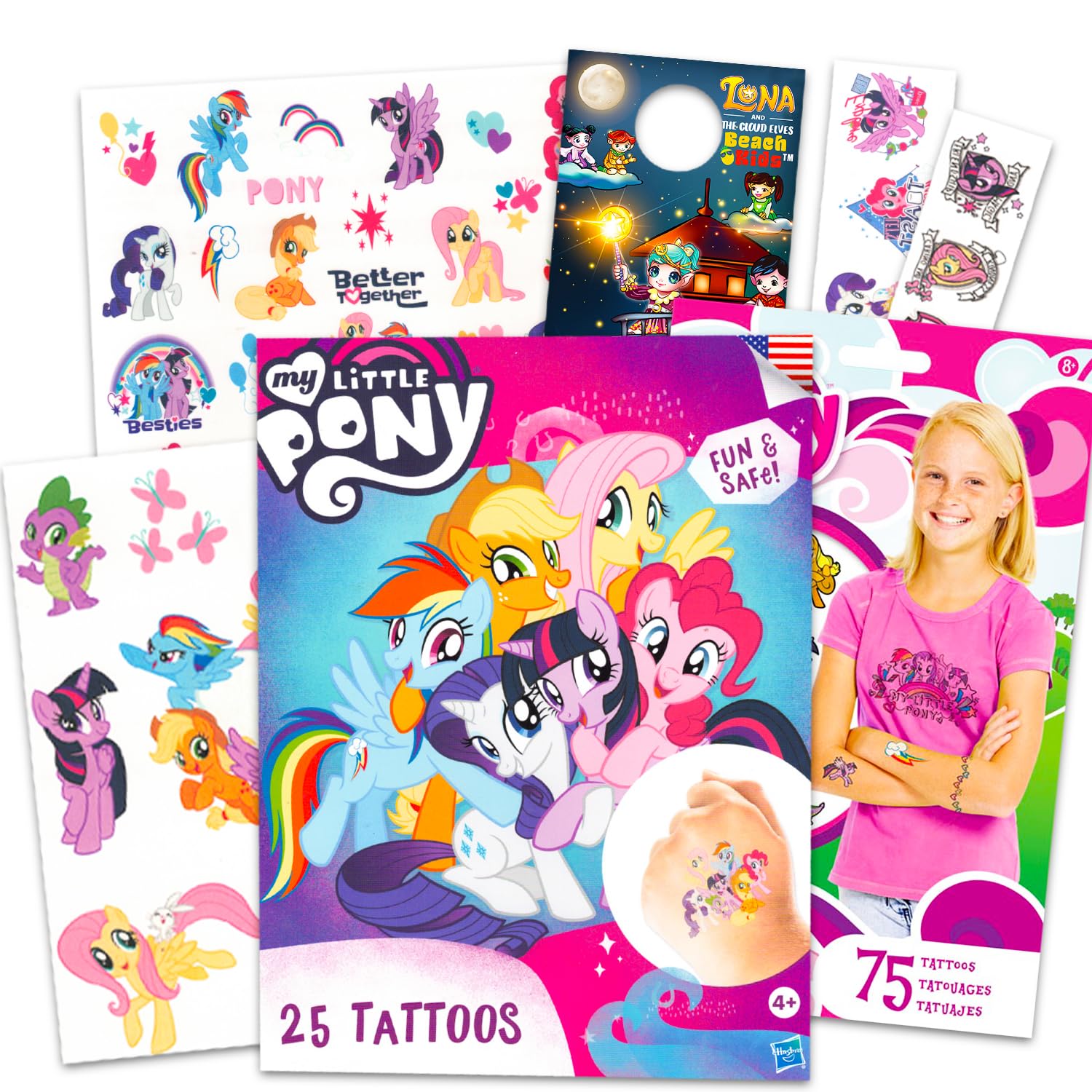 Amazon.com: My Little Pony Tattoos Variety Pack for Kids - Bundle with ...