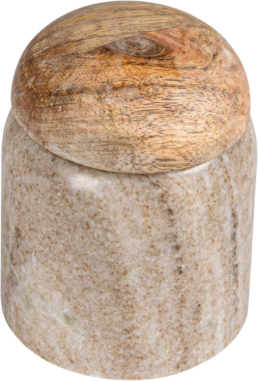 Amazon.com: Creative Co-Op Modern Marble Canister with Wood Lid ...